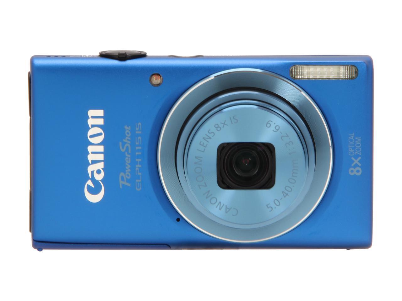 Canon PowerShot ELPH 115 IS Blue 16 MP 28mm Wide Angle Digital Camera ...