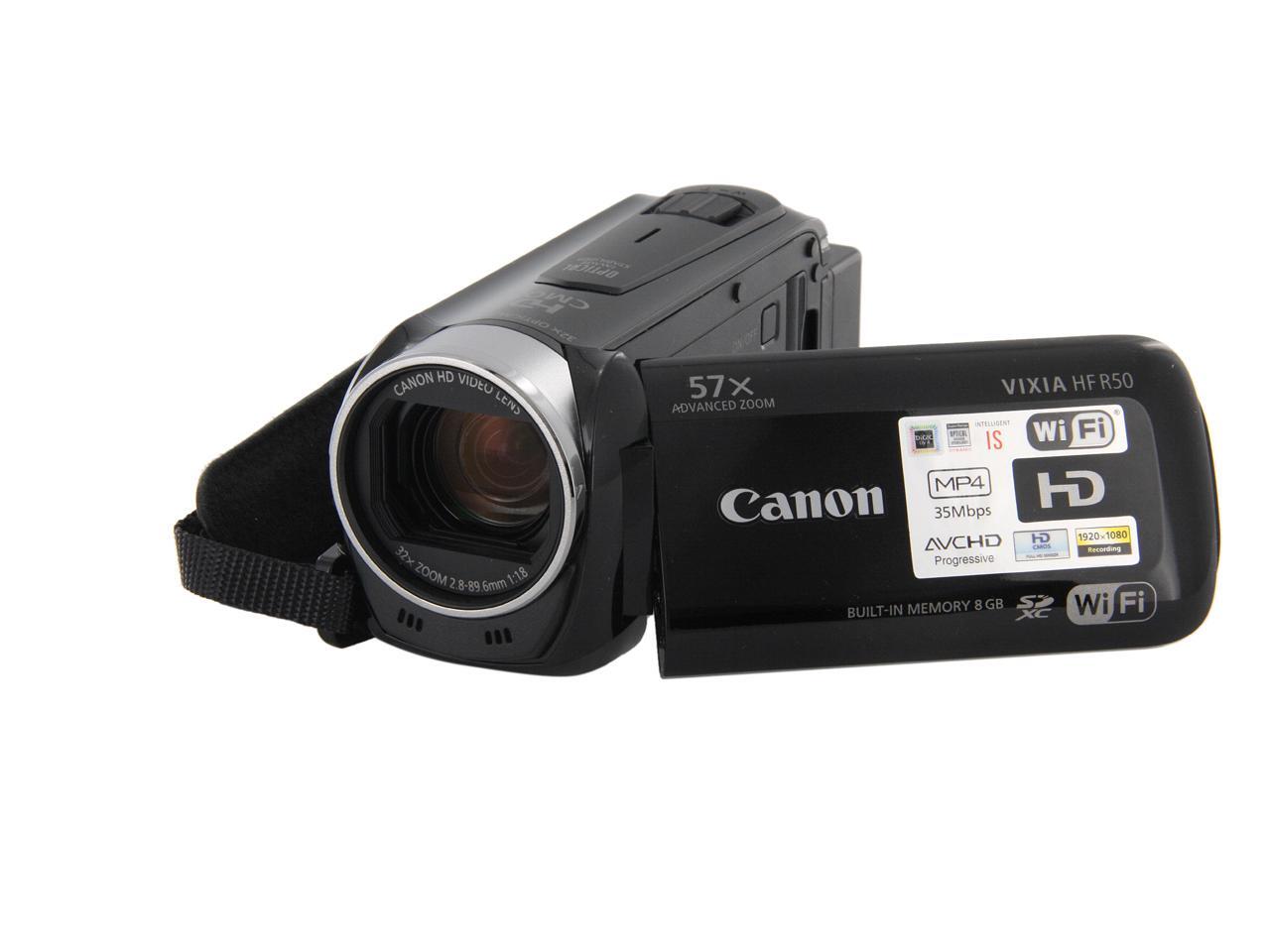 Canon VIXIA HF R50 9175B001 Black Full HD HDD/Flash Memory Camcorder ...