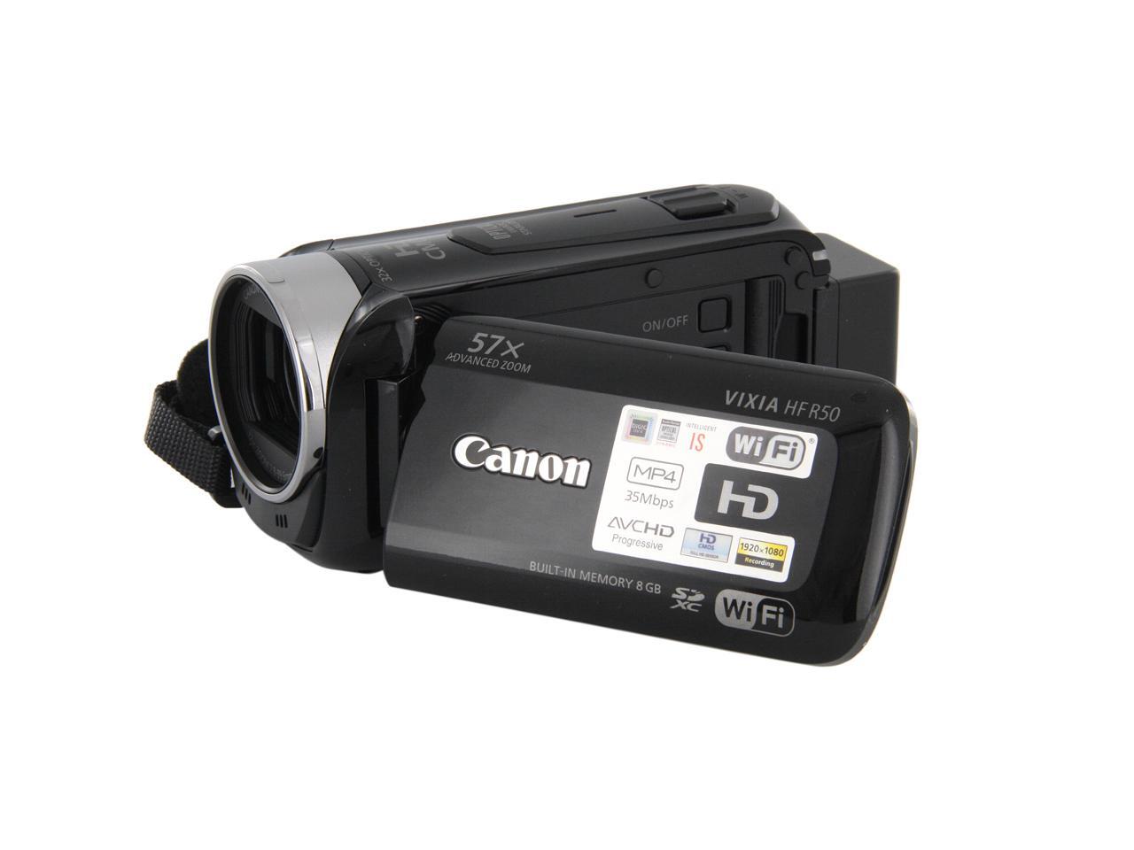 Canon VIXIA HF R50 9175B001 Black Full HD HDD/Flash Memory Camcorder ...