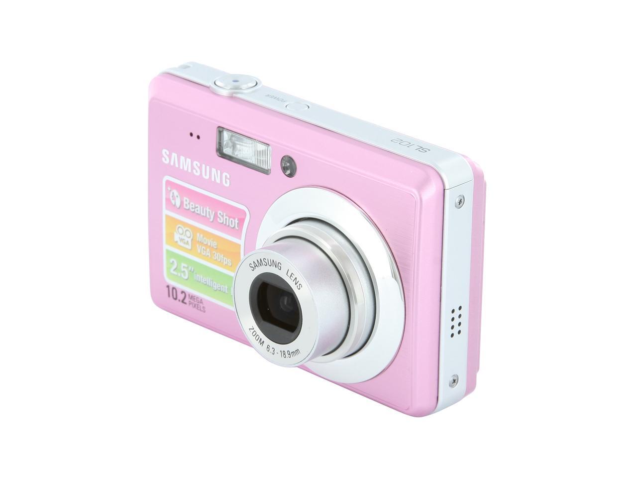 SAMSUNG SL102 Pink 10.2 MP Digital Camera - Newegg.com
