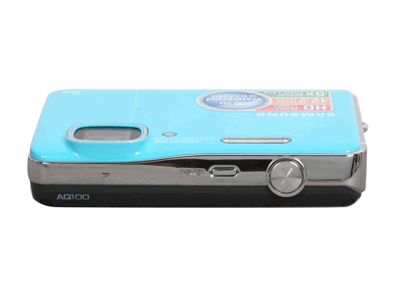 SAMSUNG AQ100 Blue 12.2 MP Waterproof Digital Camera - Newegg.com
