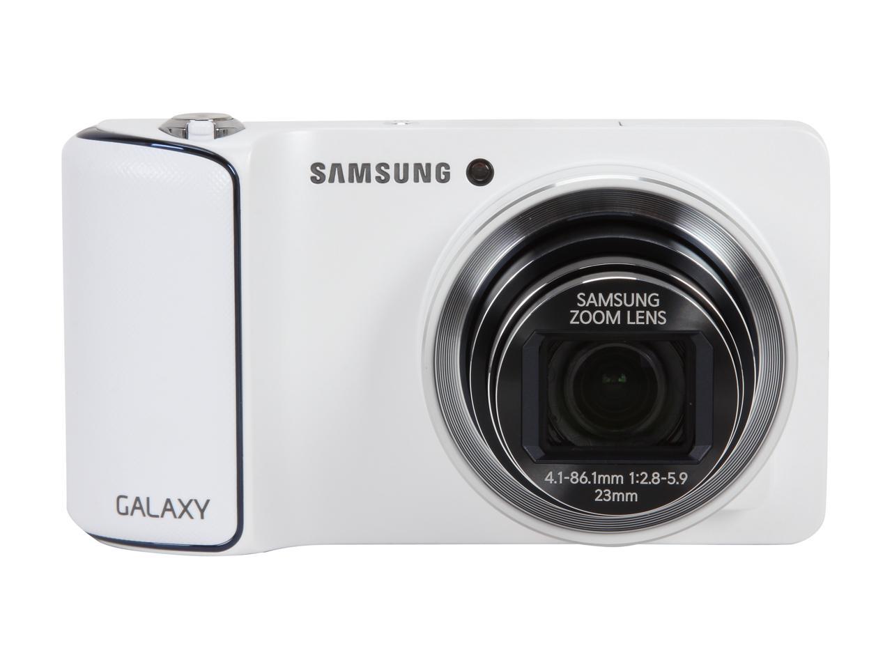 SAMSUNG GC110 White 16.3 MP 23mm Wide Angle Galaxy Camera Wi-Fi HDTV ...