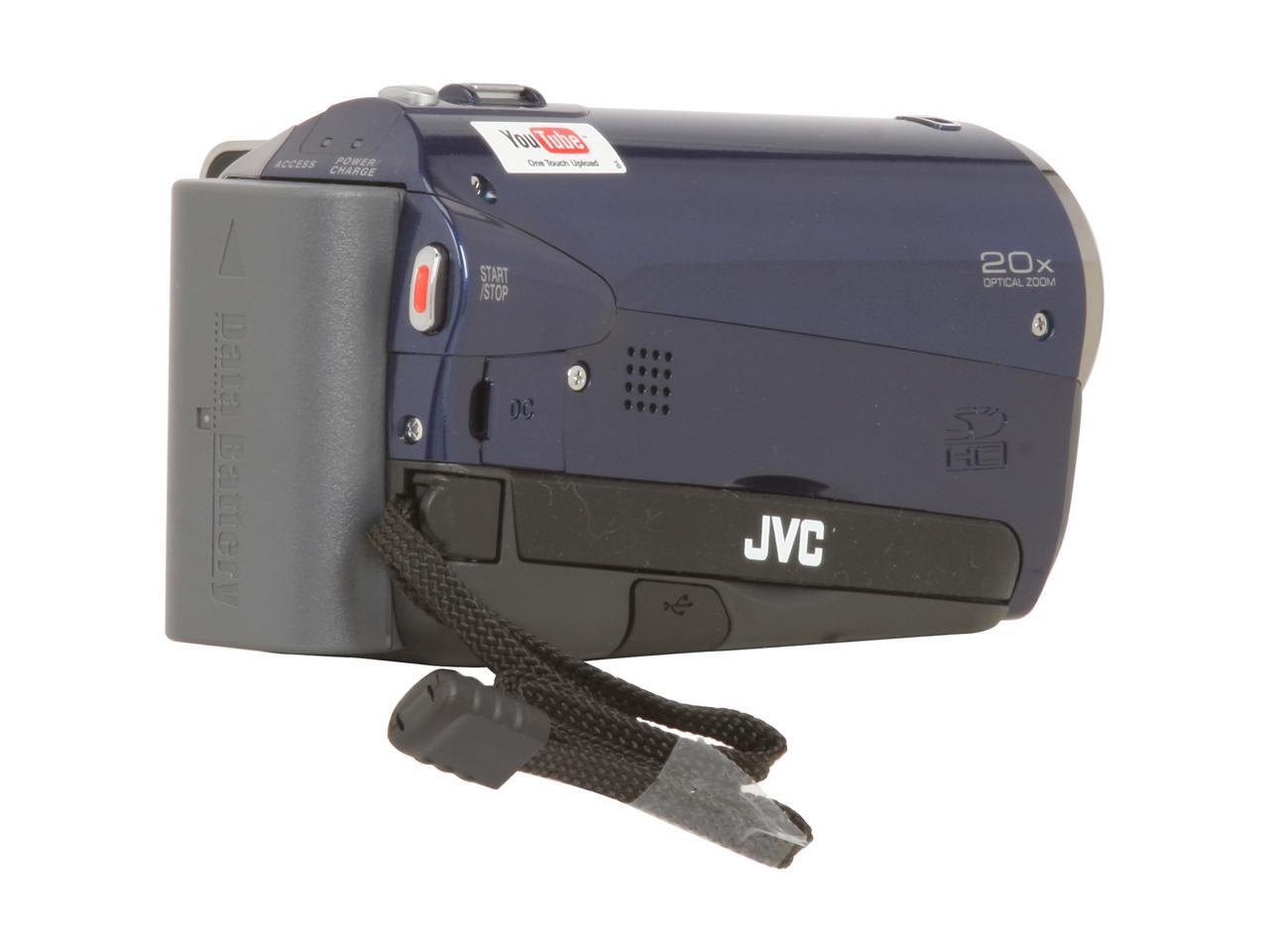 JVC Everio GZ-HM200 Sapphire Blue 1/4.1" CMOS 2.7" 123K 20X Optical ...