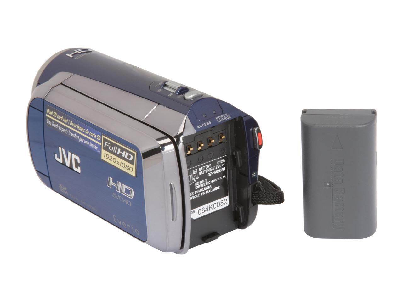 JVC Everio GZ-HM200 Sapphire Blue 1/4.1" CMOS 2.7" 123K 20X Optical ...