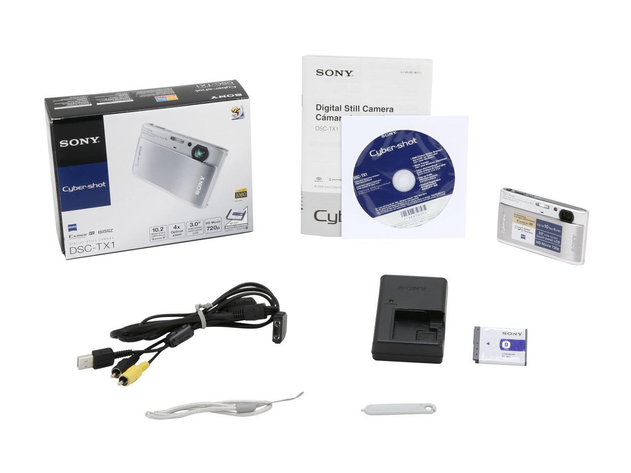 SONY Cyber-shot DSC-TX1 Silver 10.2 MP Exmor R CMOS 3.0" 230K Touch LCD ...