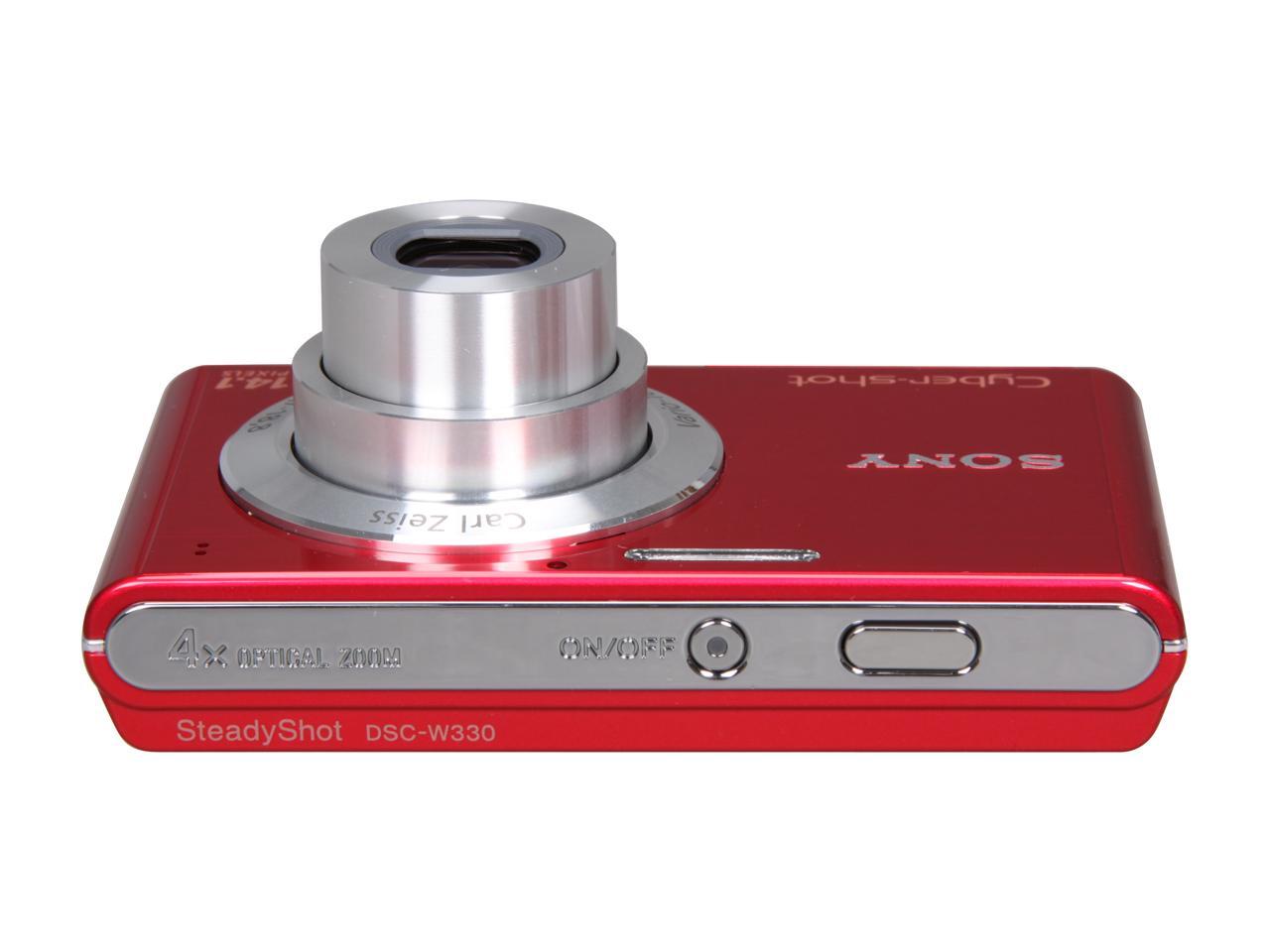 SONY Cyber-shot DSC-W330 Red 14.1 MP 26mm Wide Angle Digital Camera ...