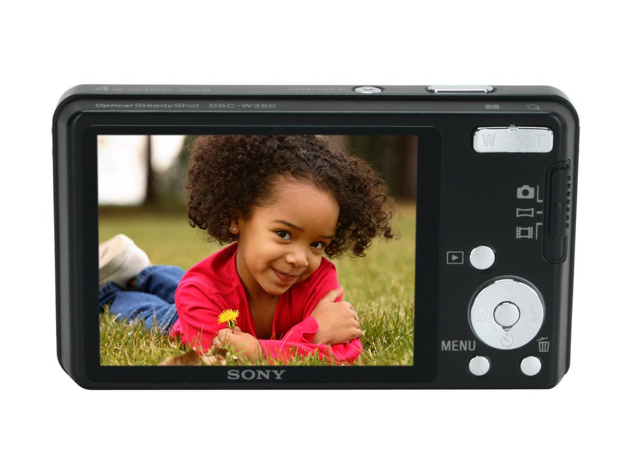 SONY Cyber-shot DSC-W350 Black 14.1 MP 26mm Wide Angle Digital Camera ...