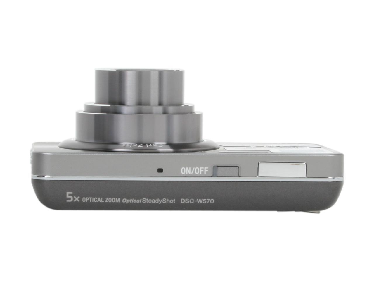 SONY Cyber-shot DSC-W570 Silver 16.1 MP 25mm Wide Angle Digital Camera ...