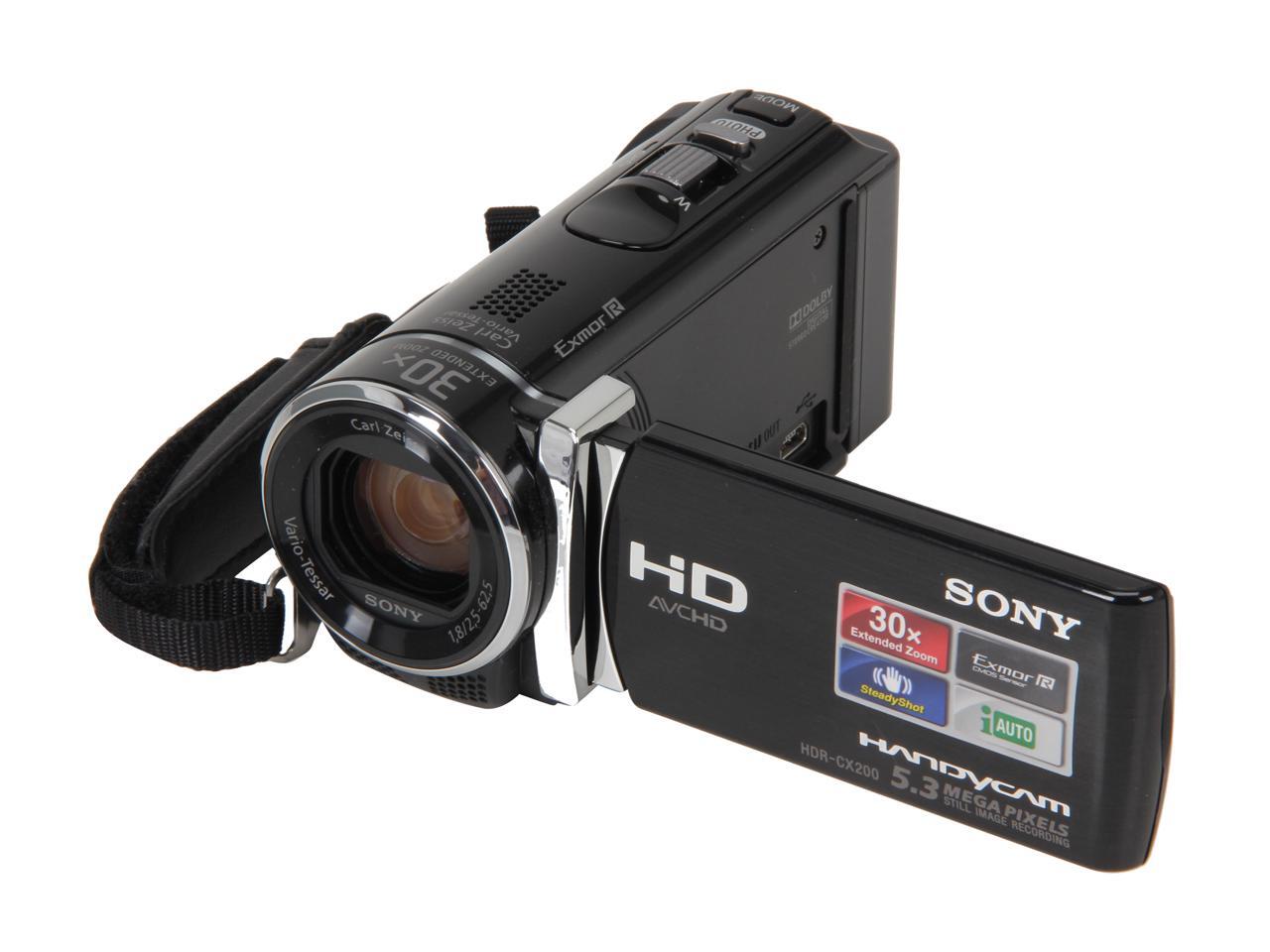 SONY HDR-CX200/B Black Full HD Camcorder - Newegg.com
