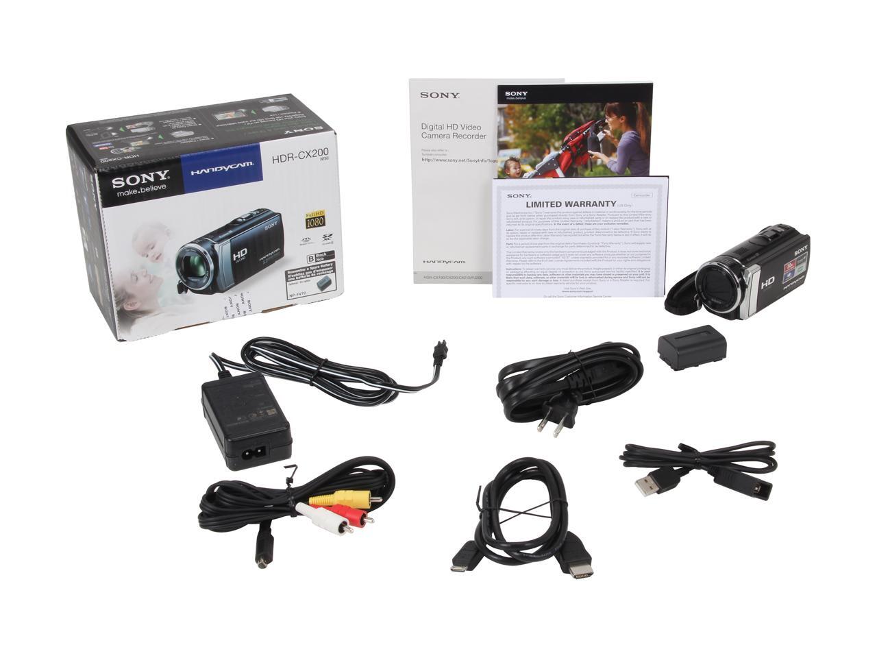 SONY HDR-CX200/B Black Full HD Camcorder - Newegg.com