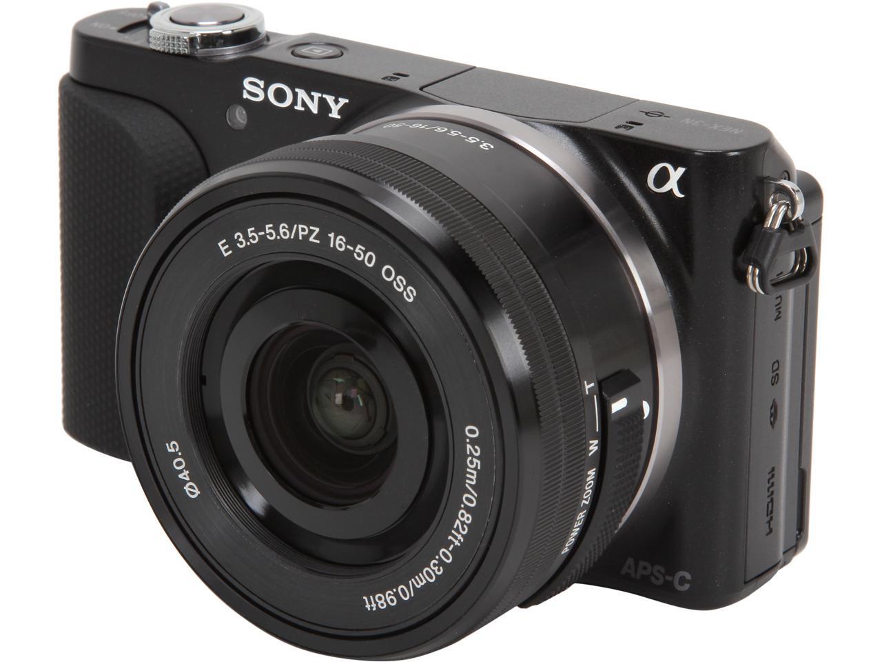 Refurbished: SONY NEX-3N Black Mirrorless Digital Camera with 16-50mm f ...