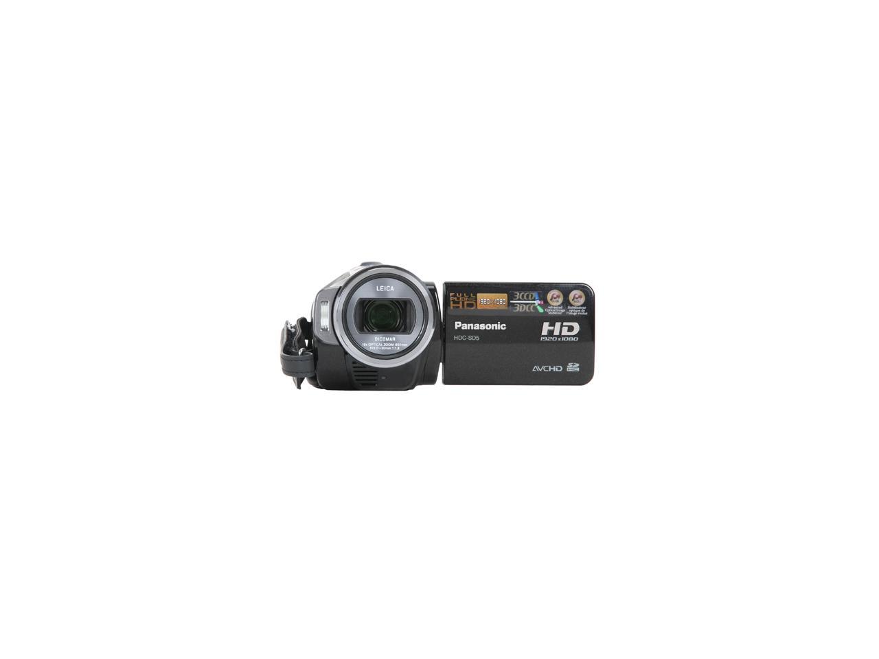 Panasonic HDC-SD5 Black 3CCD 2.7"LCD 10X Variable Speed Optical Zoom ...