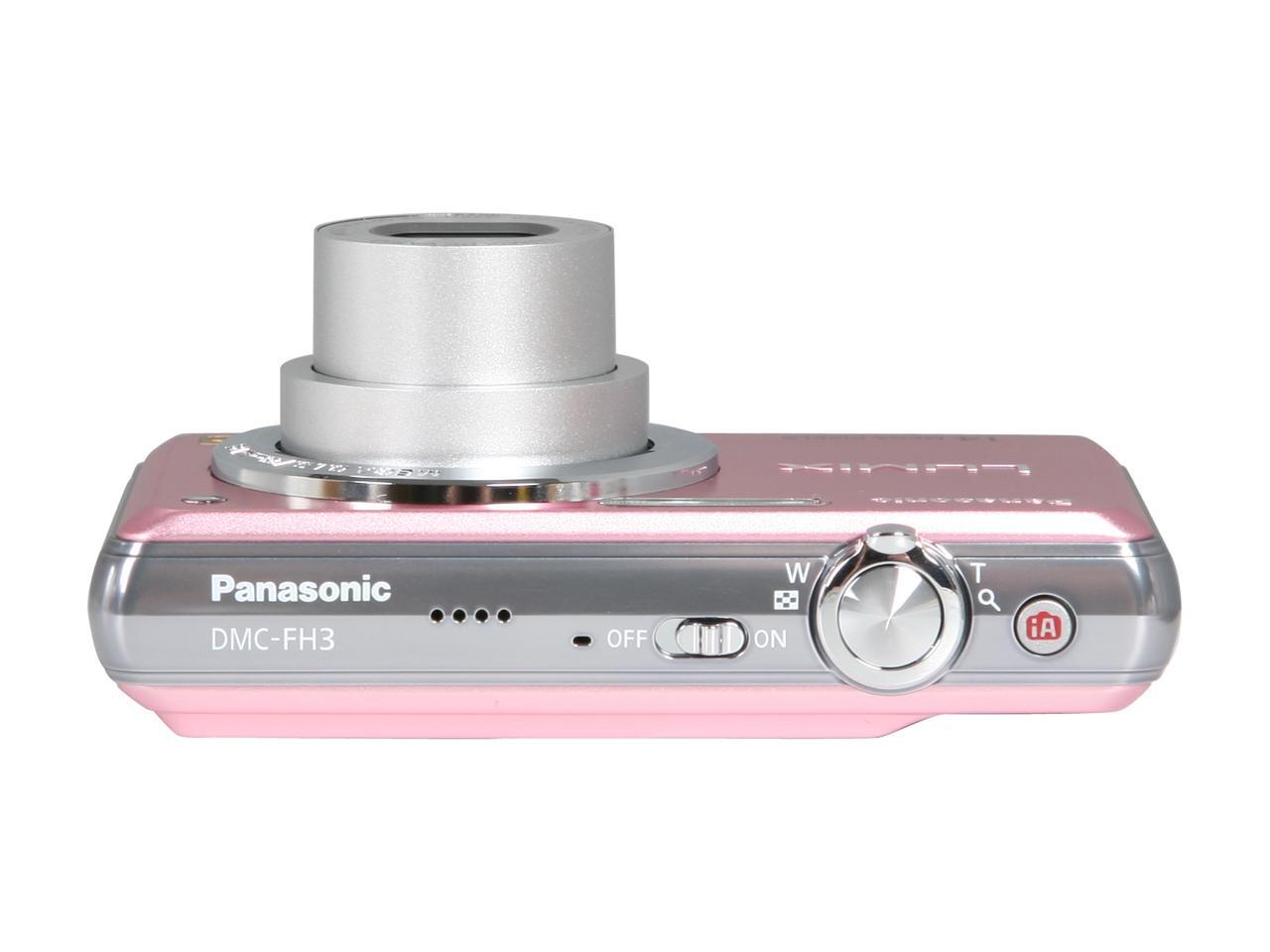 Panasonic LUMIX DMC-FH3 Pink 14 MP 28mm Wide Angle Digital Camera ...