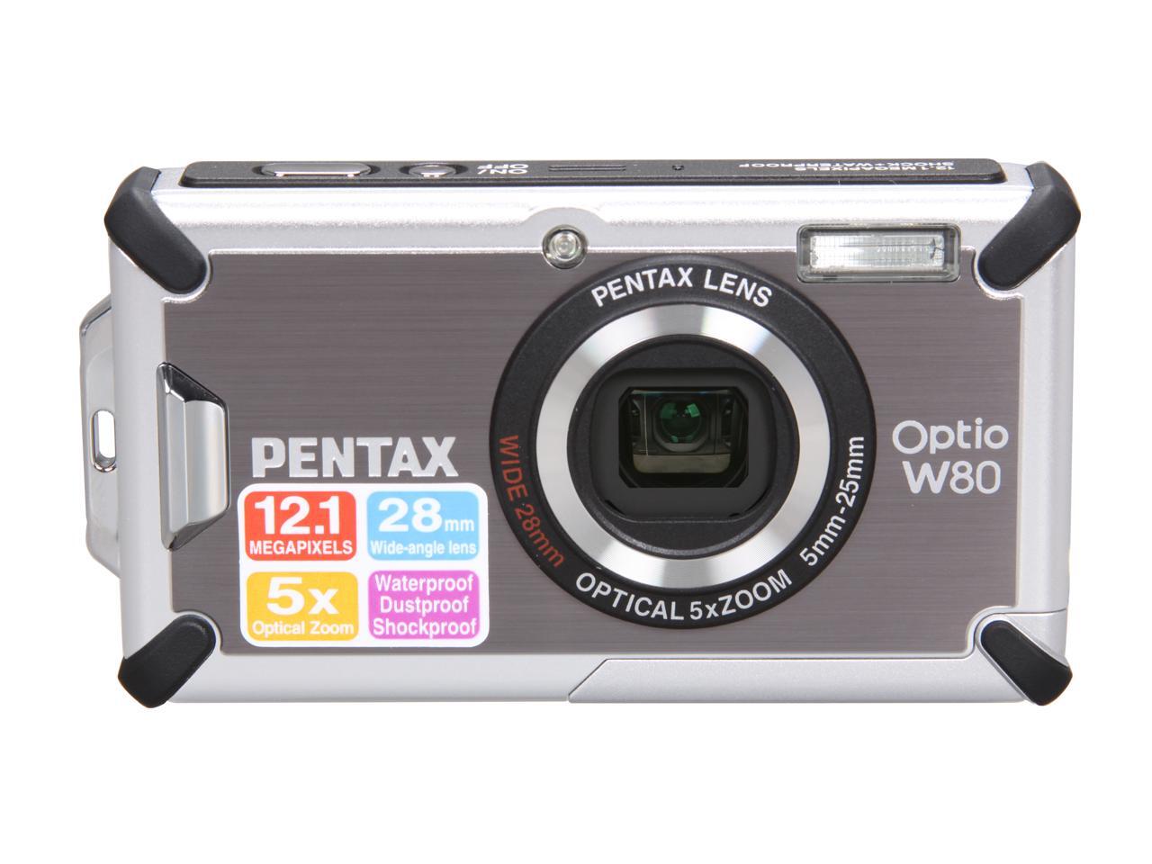 PENTAX Optio W80 Gunmetal Gray 12.1 MP 2.5" 230K LCD 5X Optical Zoom ...