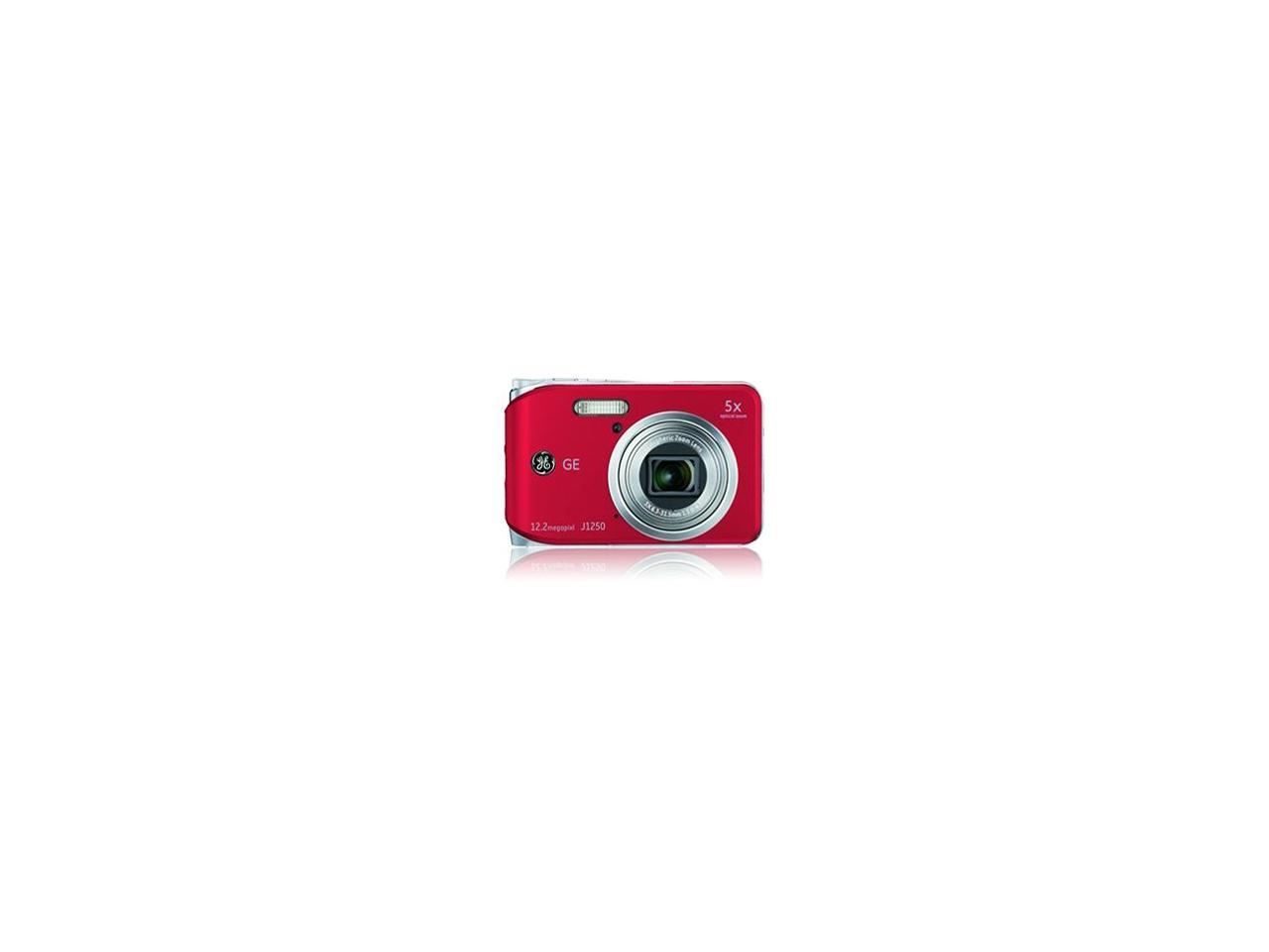 GE J1250 12.2 Megapixel Compact Camera - Red - Newegg.com