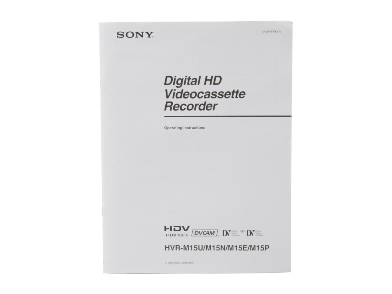 SONY HVR-M15U HDV Video Tape Recorder - Newegg.com