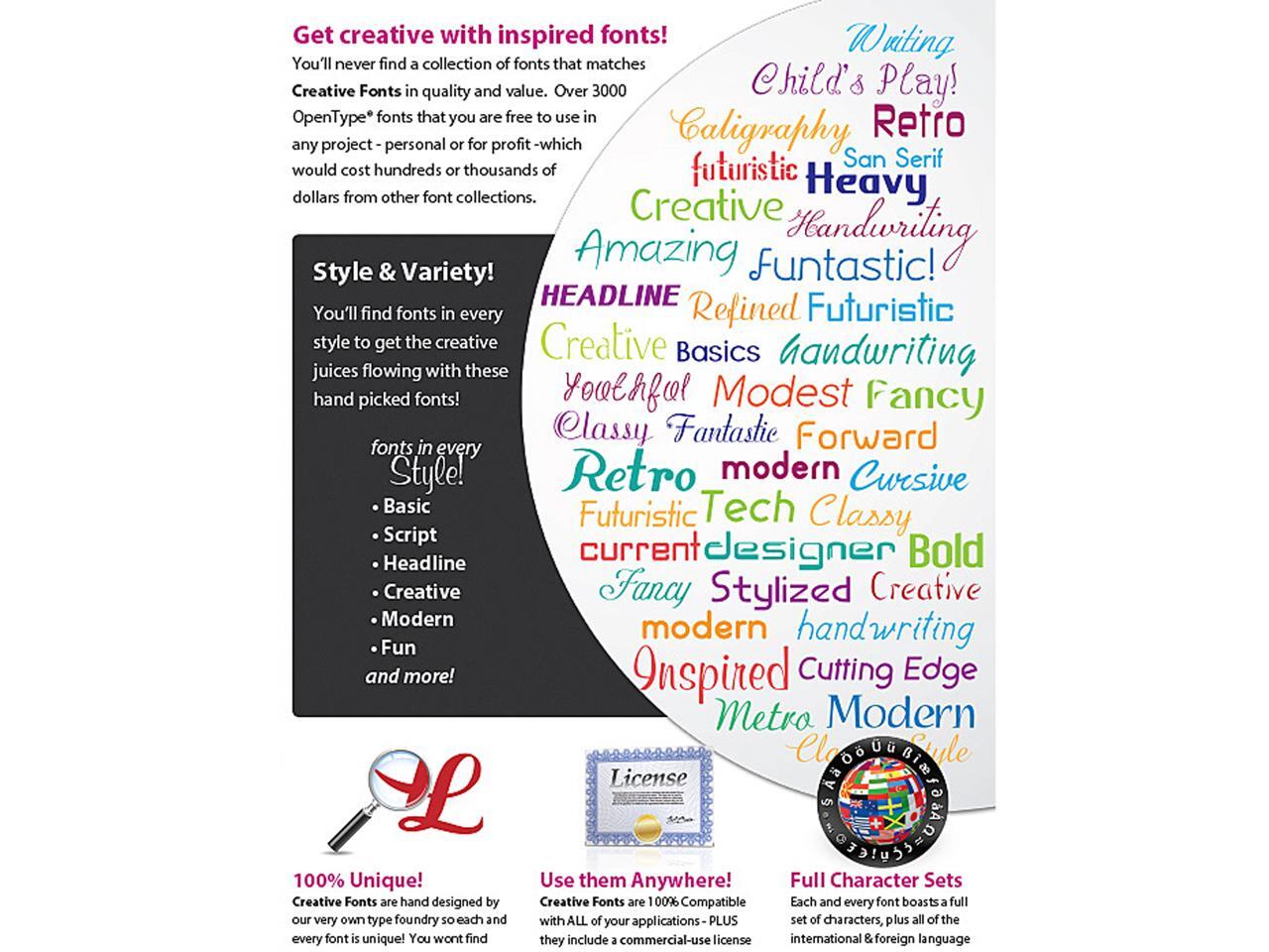 SummitSoft Creative Fonts Collection - Download - Newegg.com