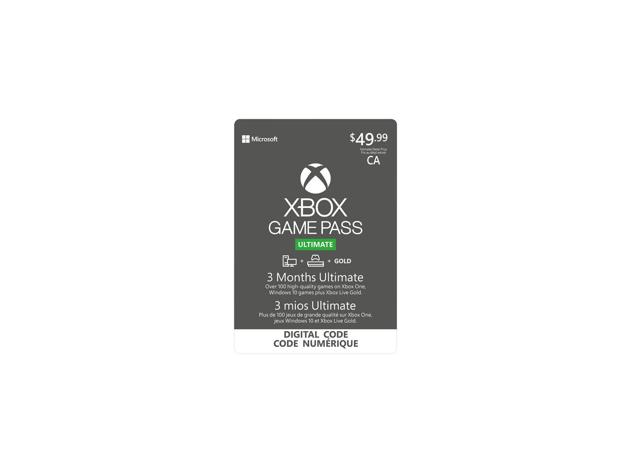 Xbox One 3 Month Game Pass Ultimate [Digital Code] - Newegg.ca