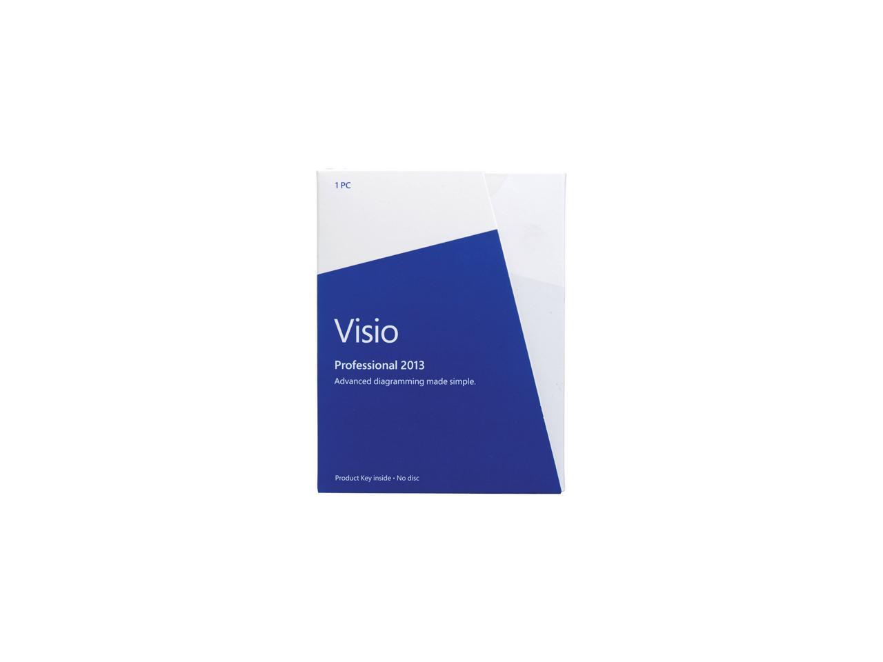 Microsoft Visio Professional 2013 Product Key Card (no media) - 1 PC ...