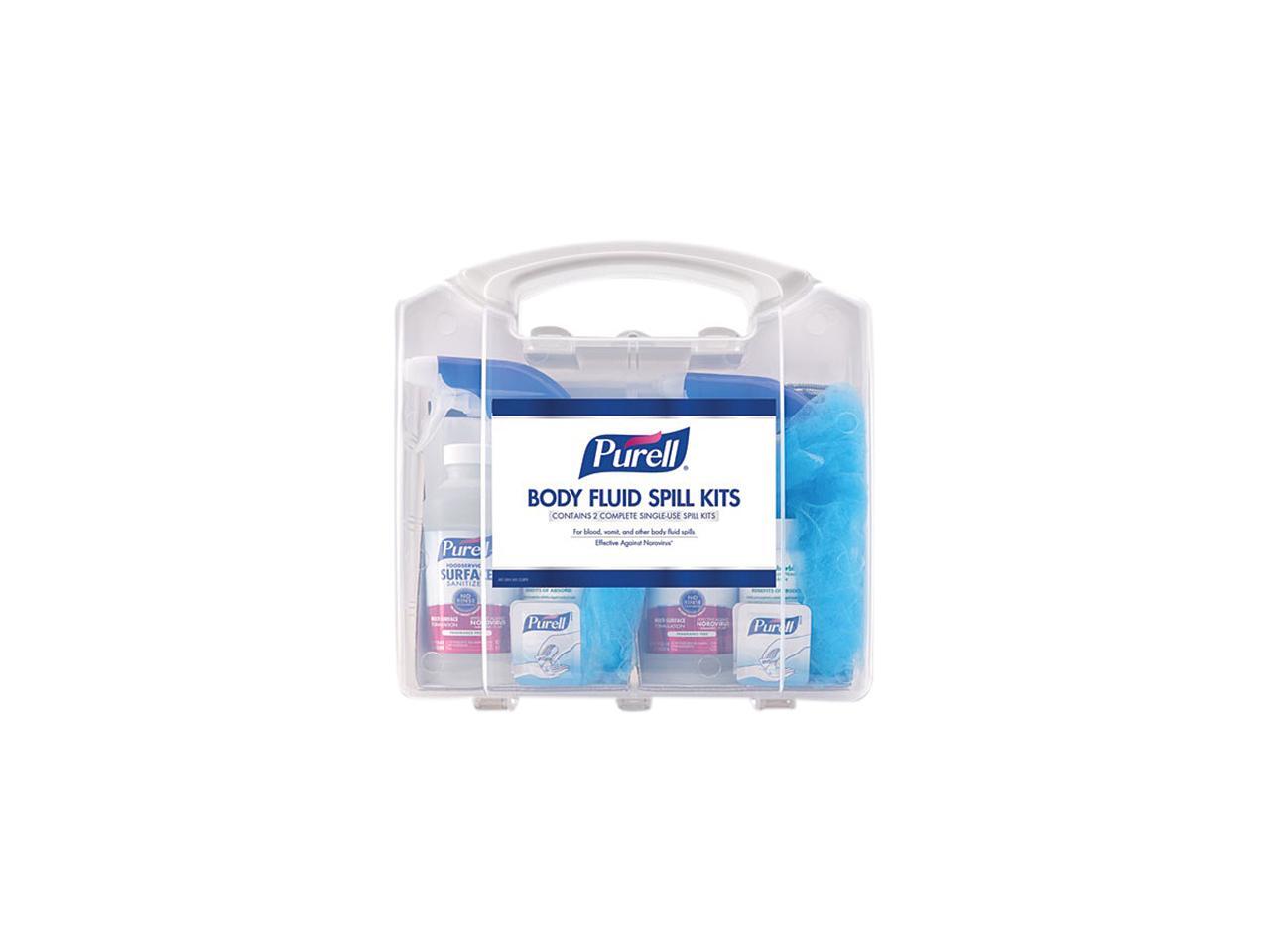PURELL Body Fluid Spill Kit in Clam Shell Carrier, 2 Spill Kit Uses per ...