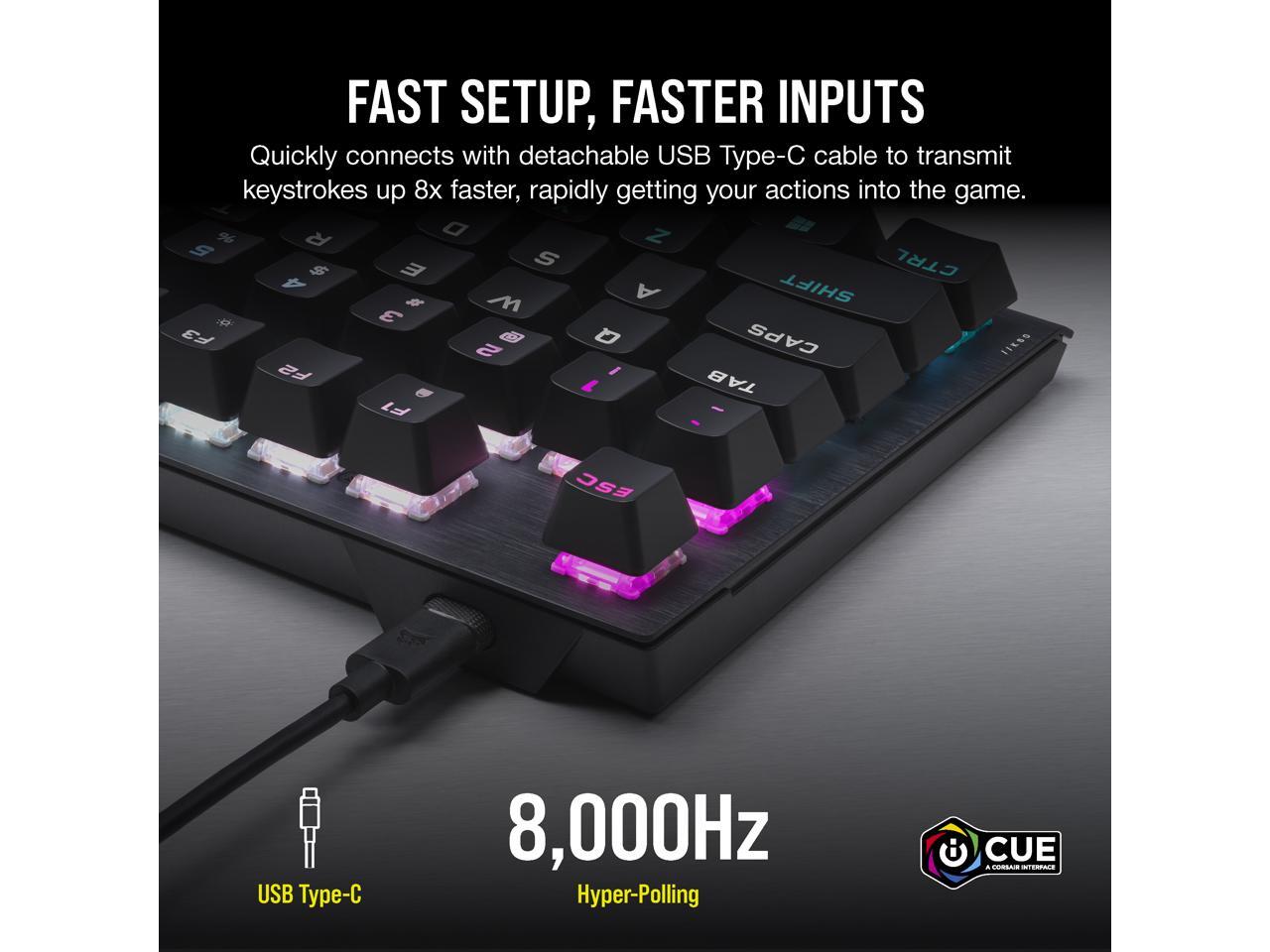 Corsair K60 PRO TKL Wired Optical-Mechanical OPX Linear Switch Gaming ...