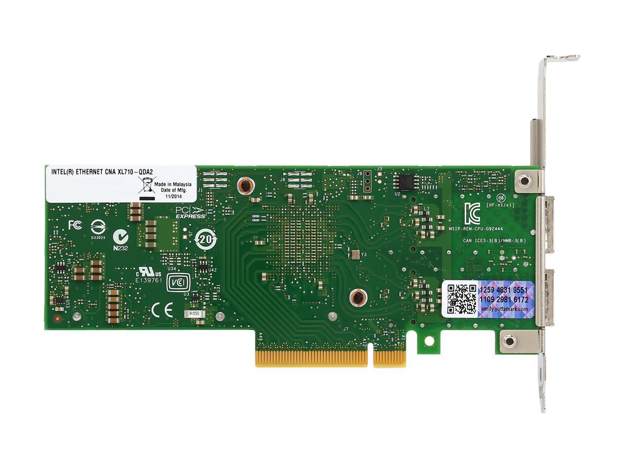 Intel XL710QDA2BLK PCIe 3.0, x8 Dual port Ethernet Converged Network ...