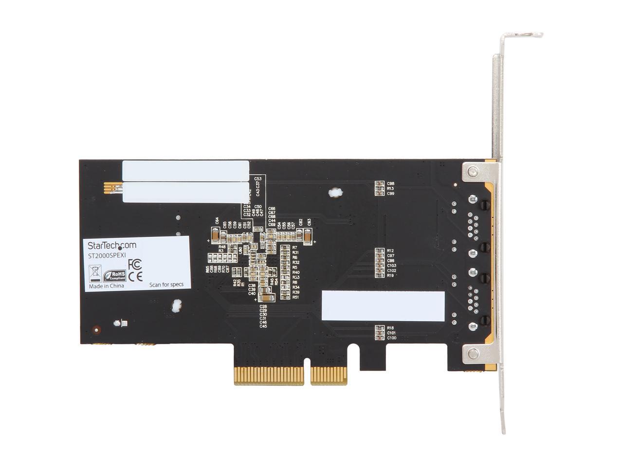 StarTech.com ST2000SPEXI Dual Port PCI Express (PCIe x4) Gigabit Ethernet Server Adapter Network ...