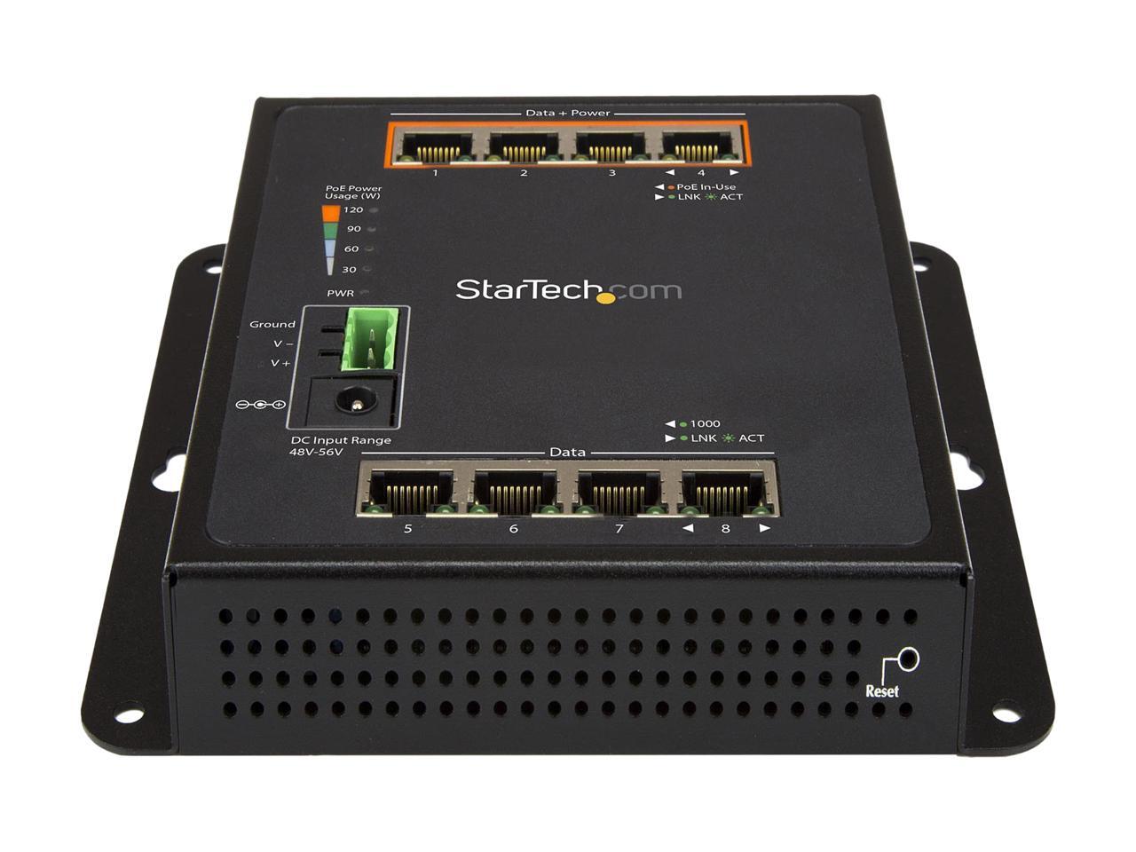 StarTech IES81GPOEW StarTech.com 8 port POE Managed Ethernet Switch ...