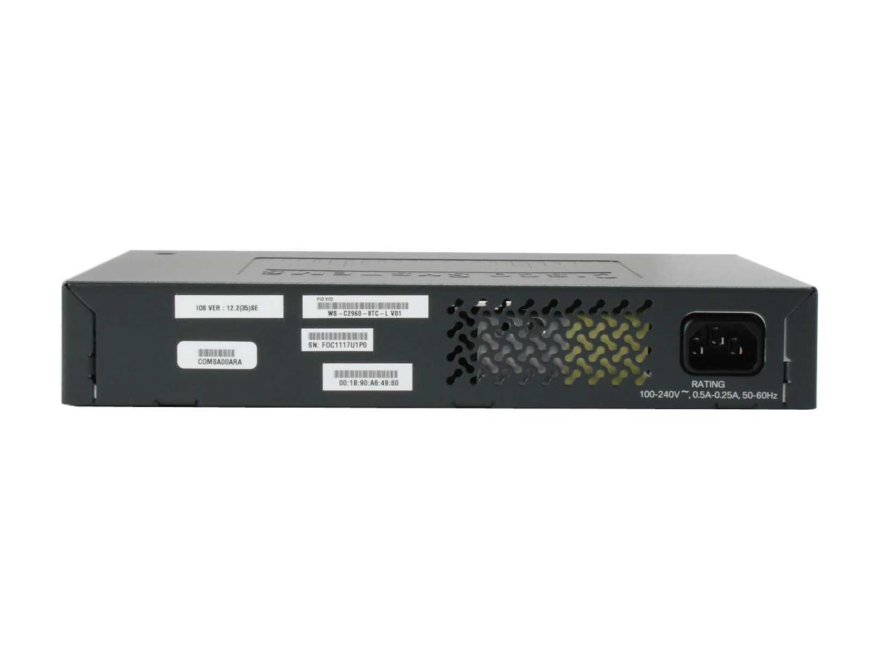 CISCO WS-C2960-8TC-L 10/100Mbps + 1000Mbps Switch 8 Ethernet 10/100 ...