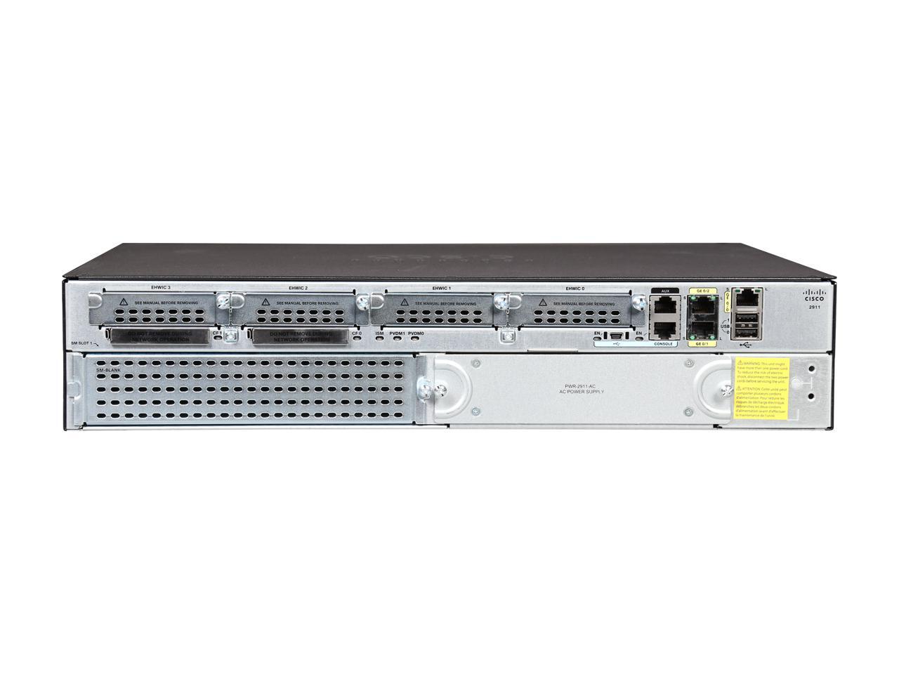 Cisco 2911 Integrated Services Router with 3 Onboard GE, 4 EHWIC Slots ...
