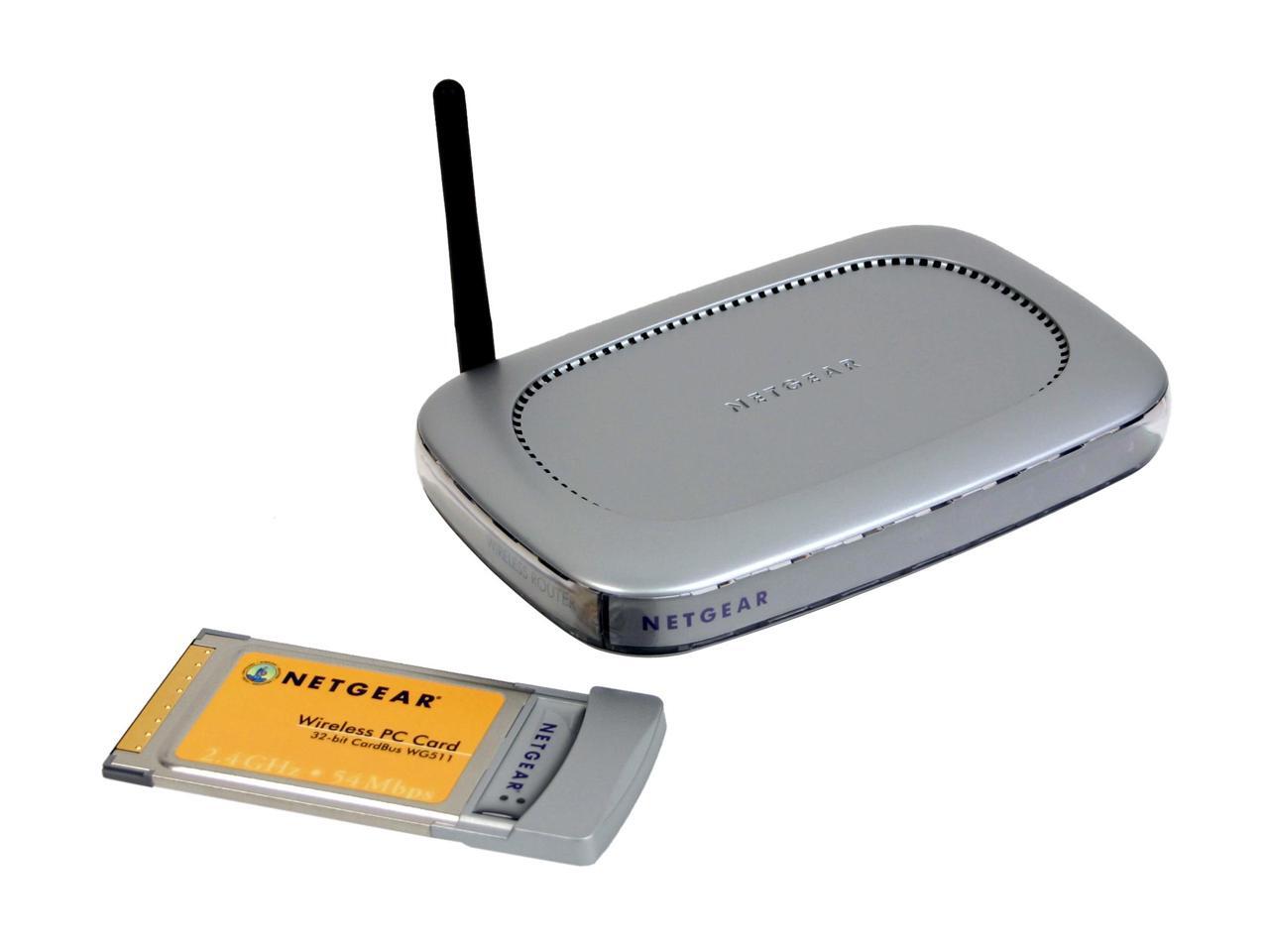 NETGEAR WGB511 54 Mbps Wireless Router(WGR614) and PC Card(WG511) Kit ...