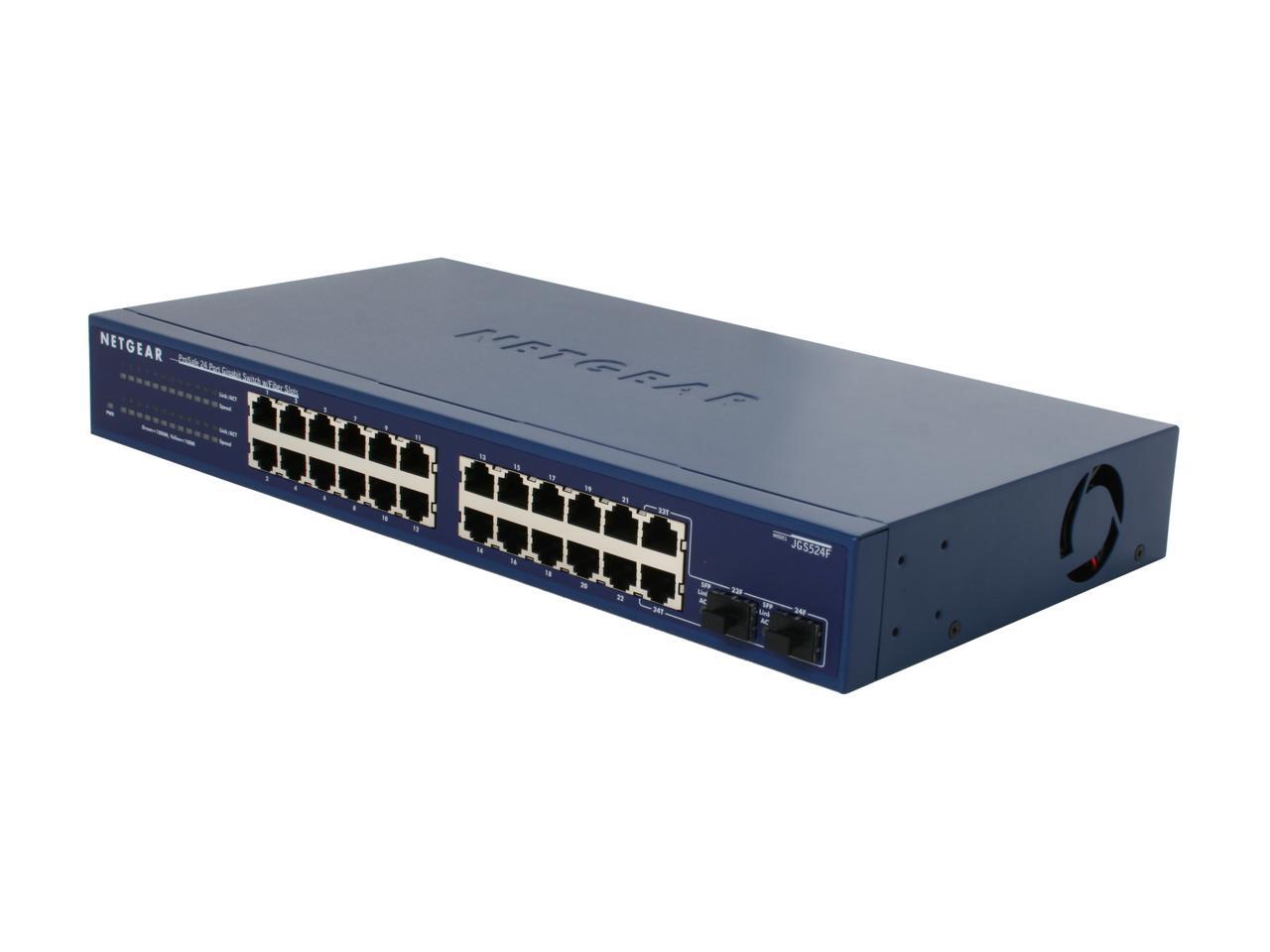 NETGEAR 24 Port w/ 2 SFP port Gigabit Business-Class Rackmount Switch ...