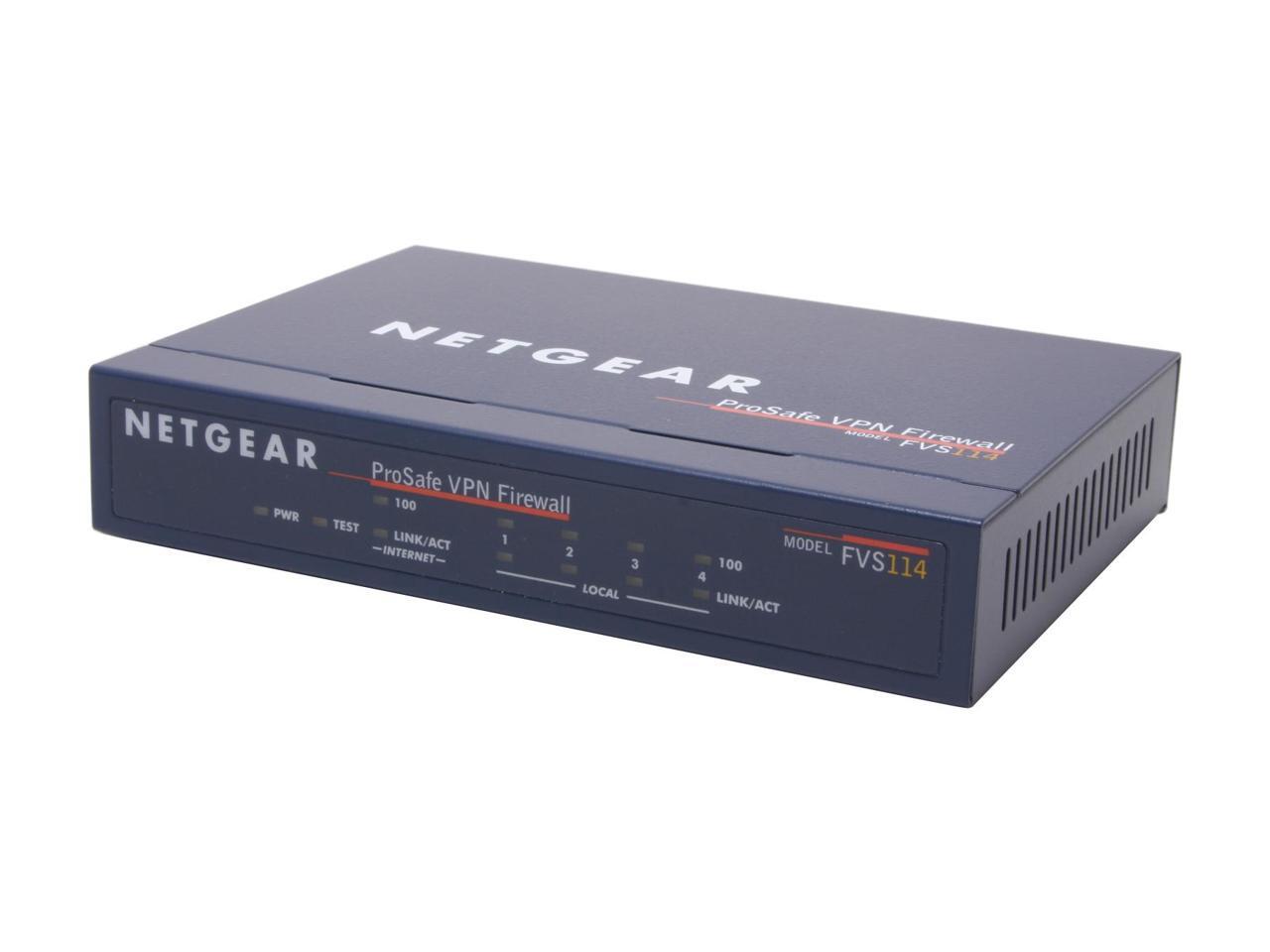 NETGEAR FVS114 Up to 11.5 Mbps WAN-to-LAN, up to 2.1 Mbps for 3DES ...