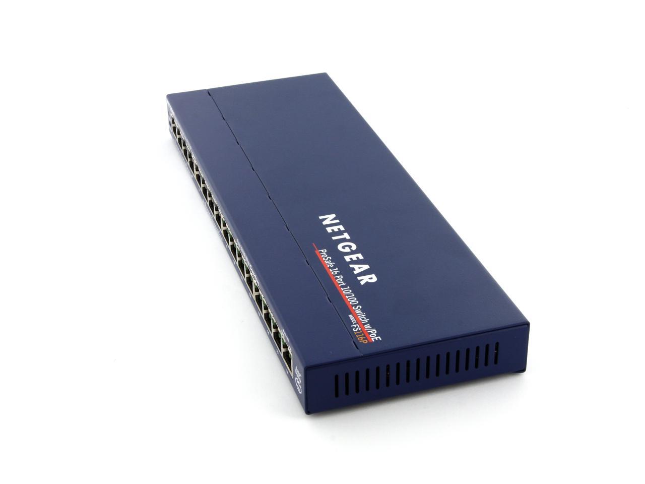 NETGEAR 16-Port Fast Ethernet 10/100 Unmanaged PoE Switch (FS116PNA ...