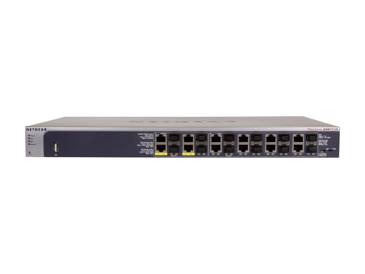 Open Box: NETGEAR ProSAFE 12-Port Gigabit Managed Switch Layer 2+ With ...