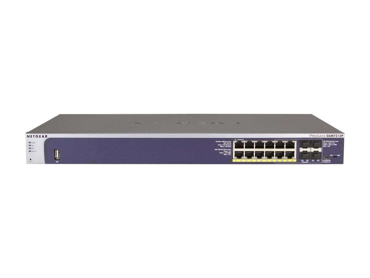 NETGEAR ProSAFE 12-Port Gigabit POE+ Managed Switch Layer 2+ With ...