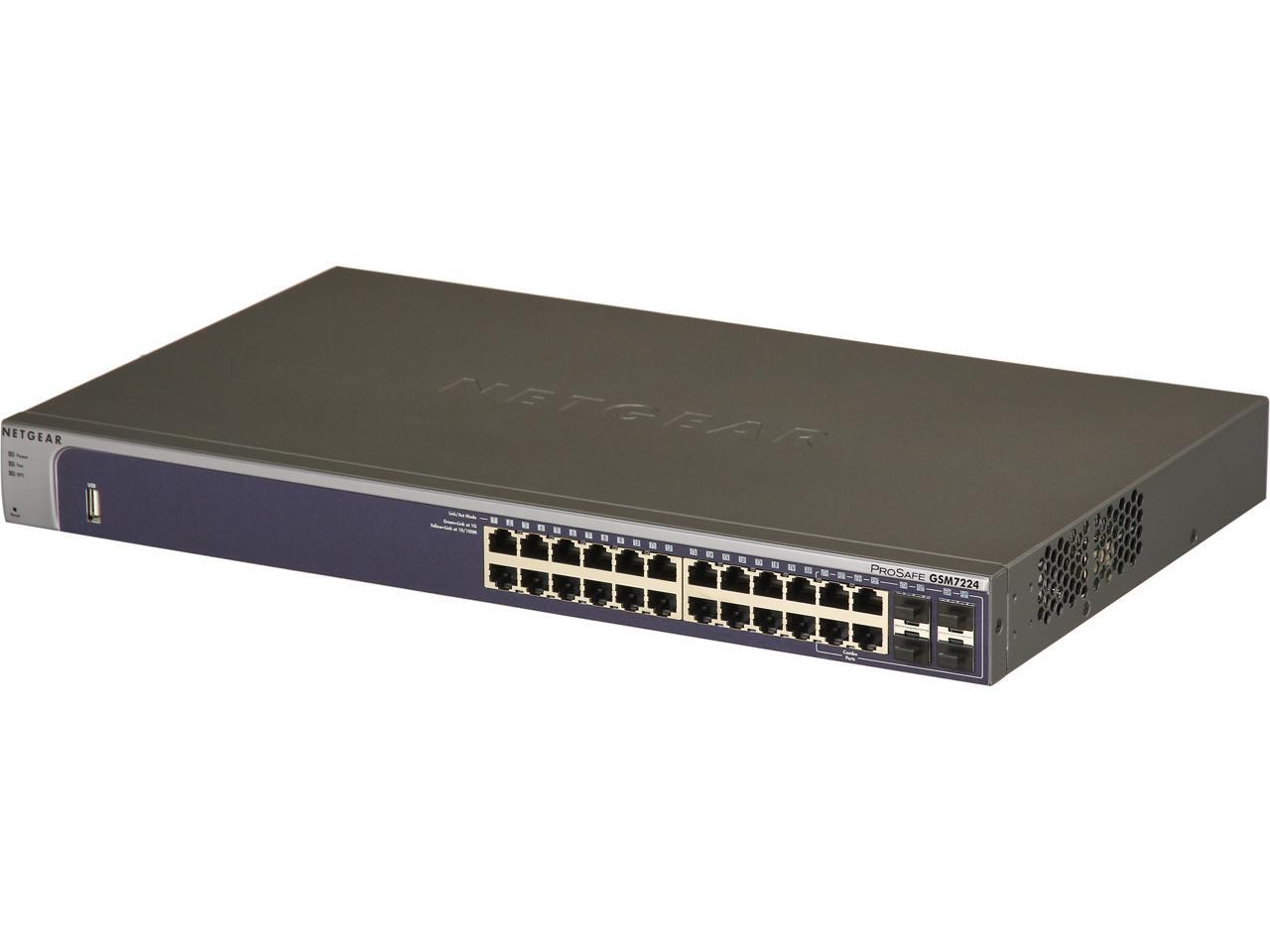 NETGEAR ProSafe GSM7224SK-200NAS GSM7224-200 Enterprise Gigabit Switch ...