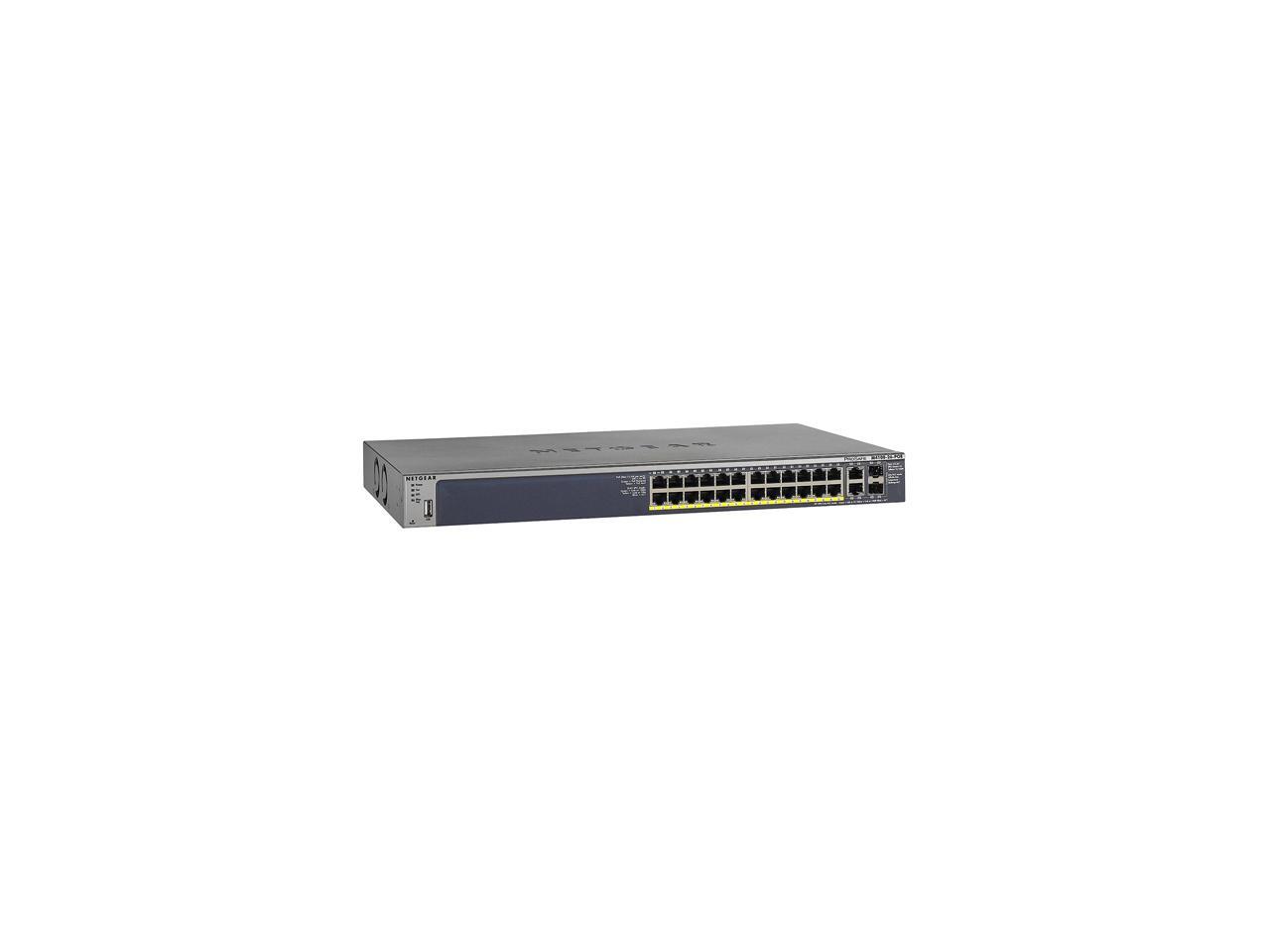 Netgear ProSafe M4100-26-POE: 24-port 10/100 PoE Managed L2+ Switch ...