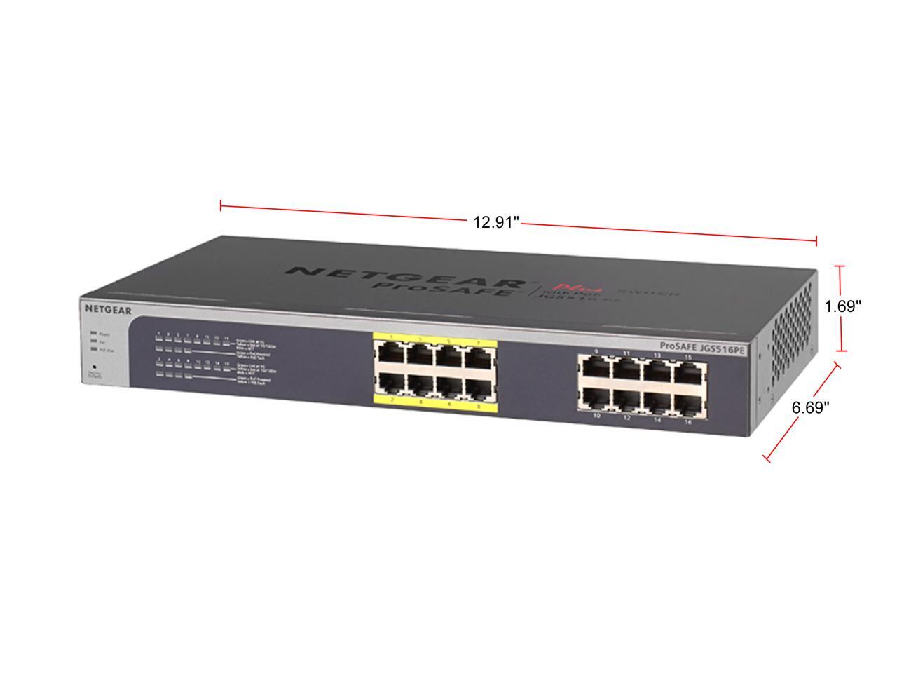 NETGEAR 16-Port Gigabit Rackmount Smart Managed Plus Switch, 85W 8xPoE ...