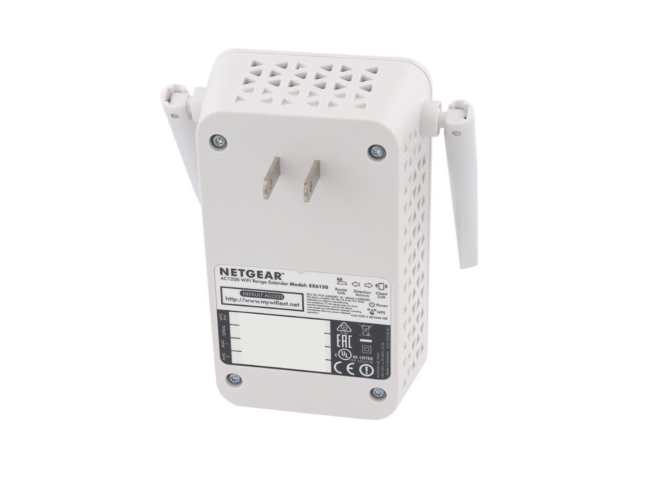 Netgear EX6150-100NAS AC1200 Wi-Fi Dual Band Gigabit Range Extender ...