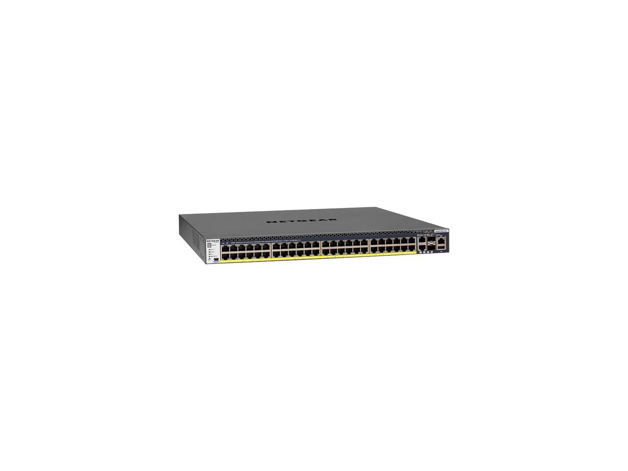 NETGEAR 48x1G PoE+ 480W, 2x10G, 2xSFP+ Managed Switch | GSM4352PA ...