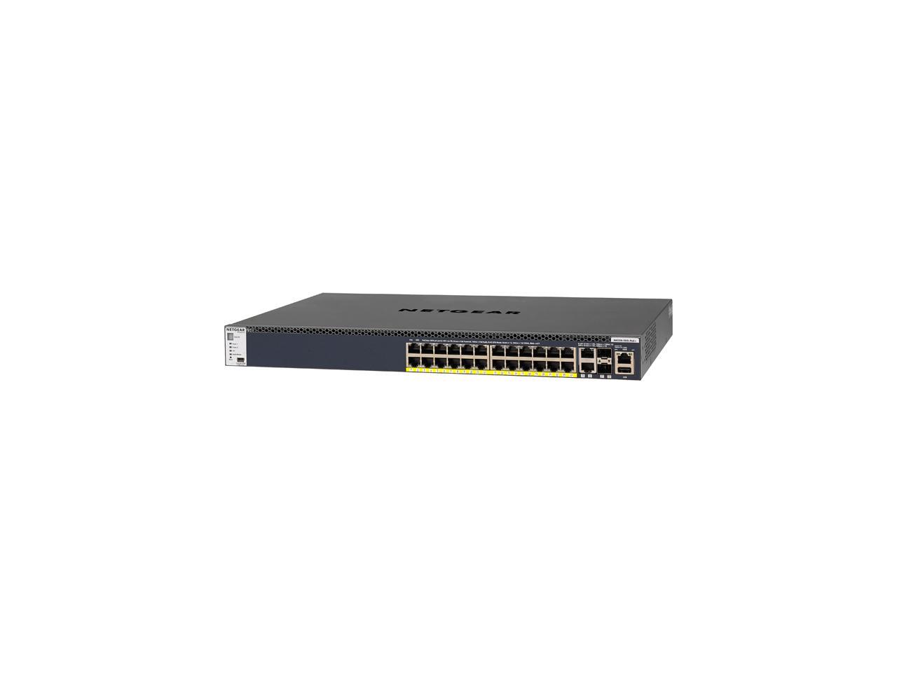 NETGEAR 24x1G PoE+ 480W, 2x10G, 2xSFP+ Managed Switch | GSM4328PA ...