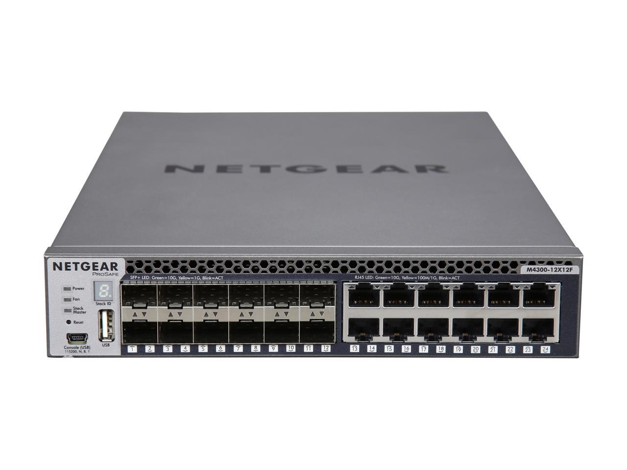 NETGEAR ProSAFE M4300-12X12F Stackable 10 Gigabit 24-Port Managed ...