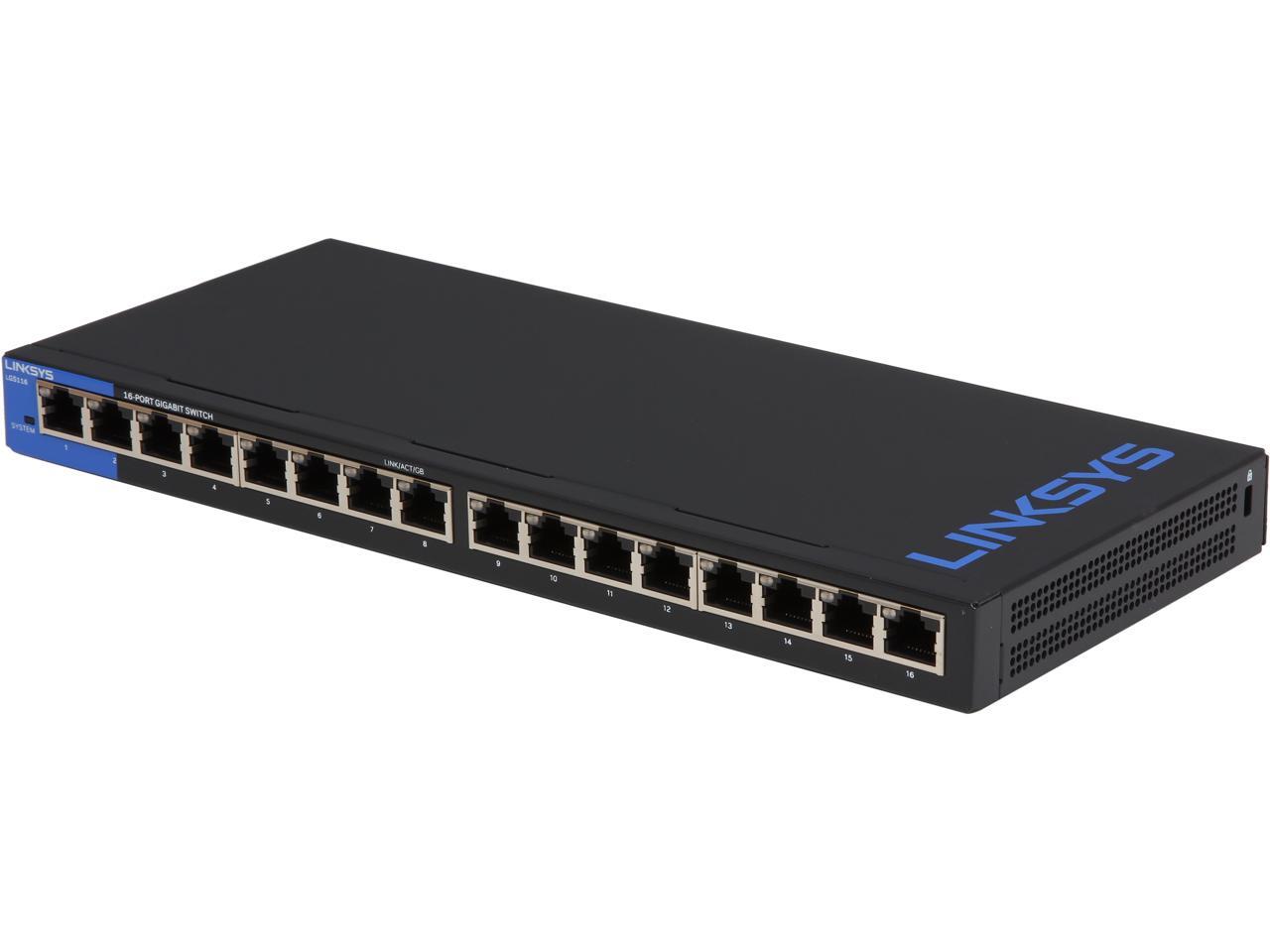 Linksys 16-Port Business Desktop Gigabit Switch (LGS116) - Newegg.com