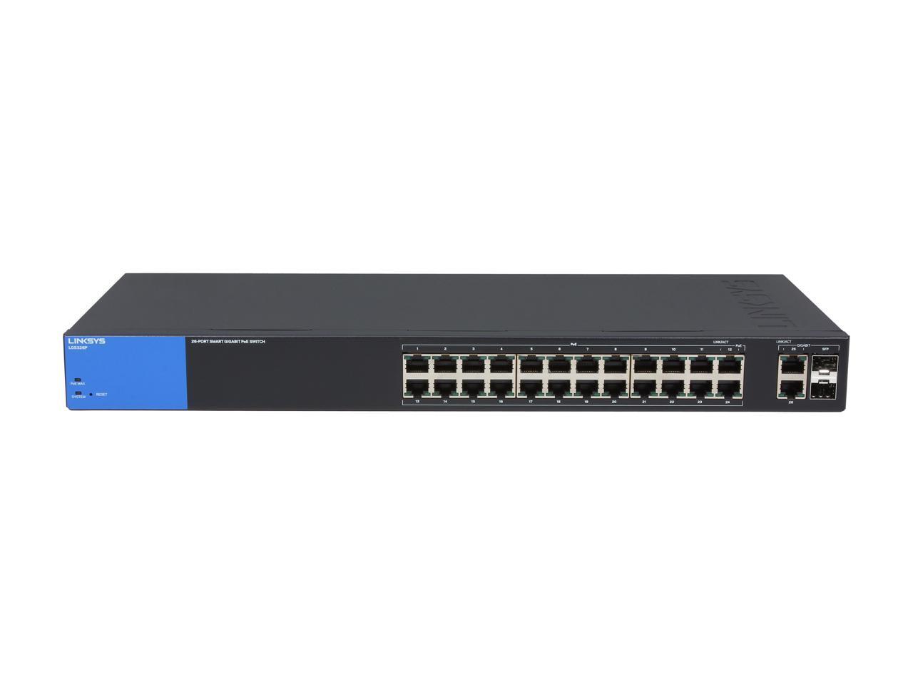 LINKSYS LGS326P 26-Port Business Smart Gigabit PoE+ Switch - Newegg.com