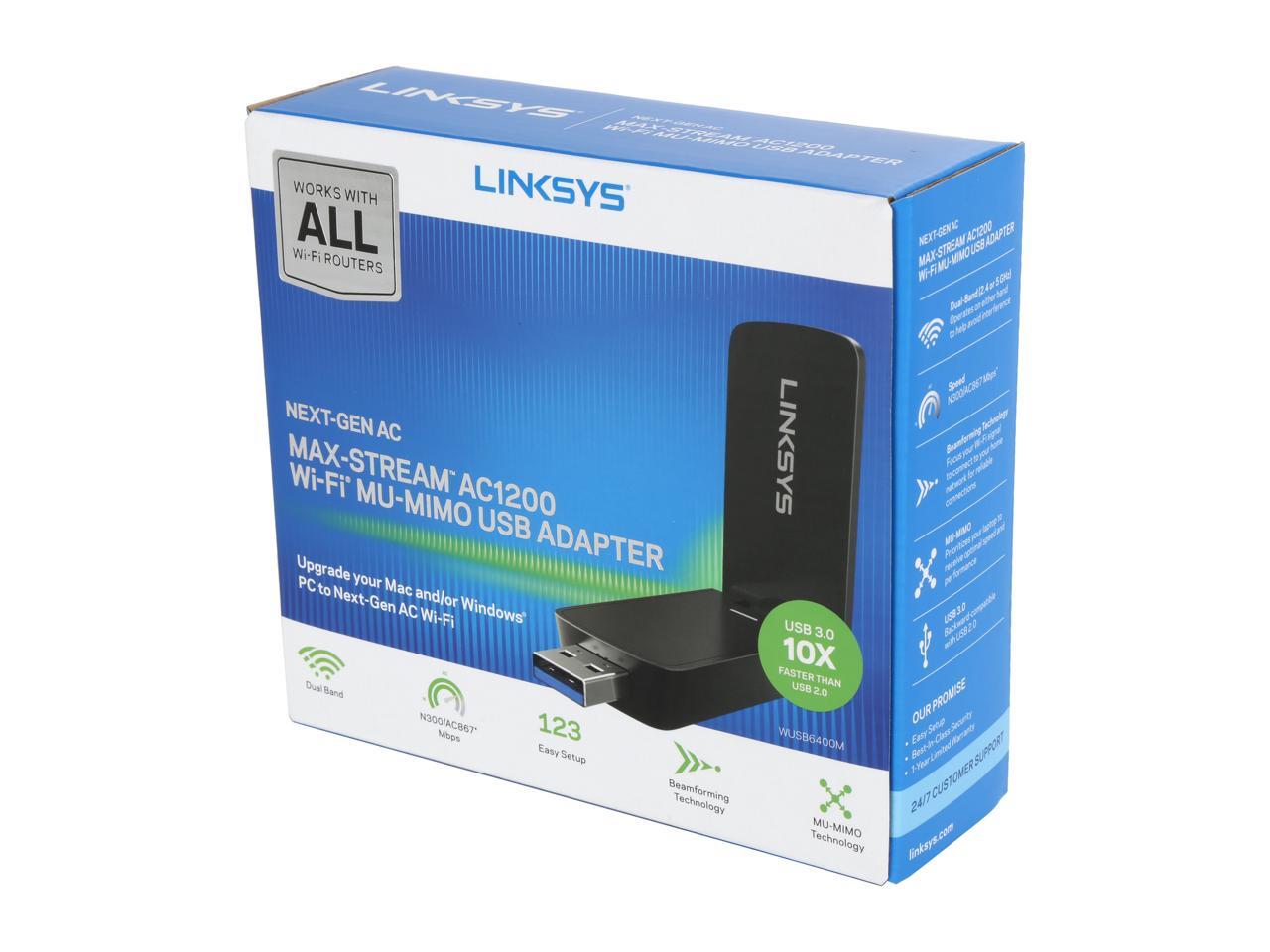 Linksys WUSB6400M AC1200 MU-MIMO Wi-Fi Adapter - Newegg.com