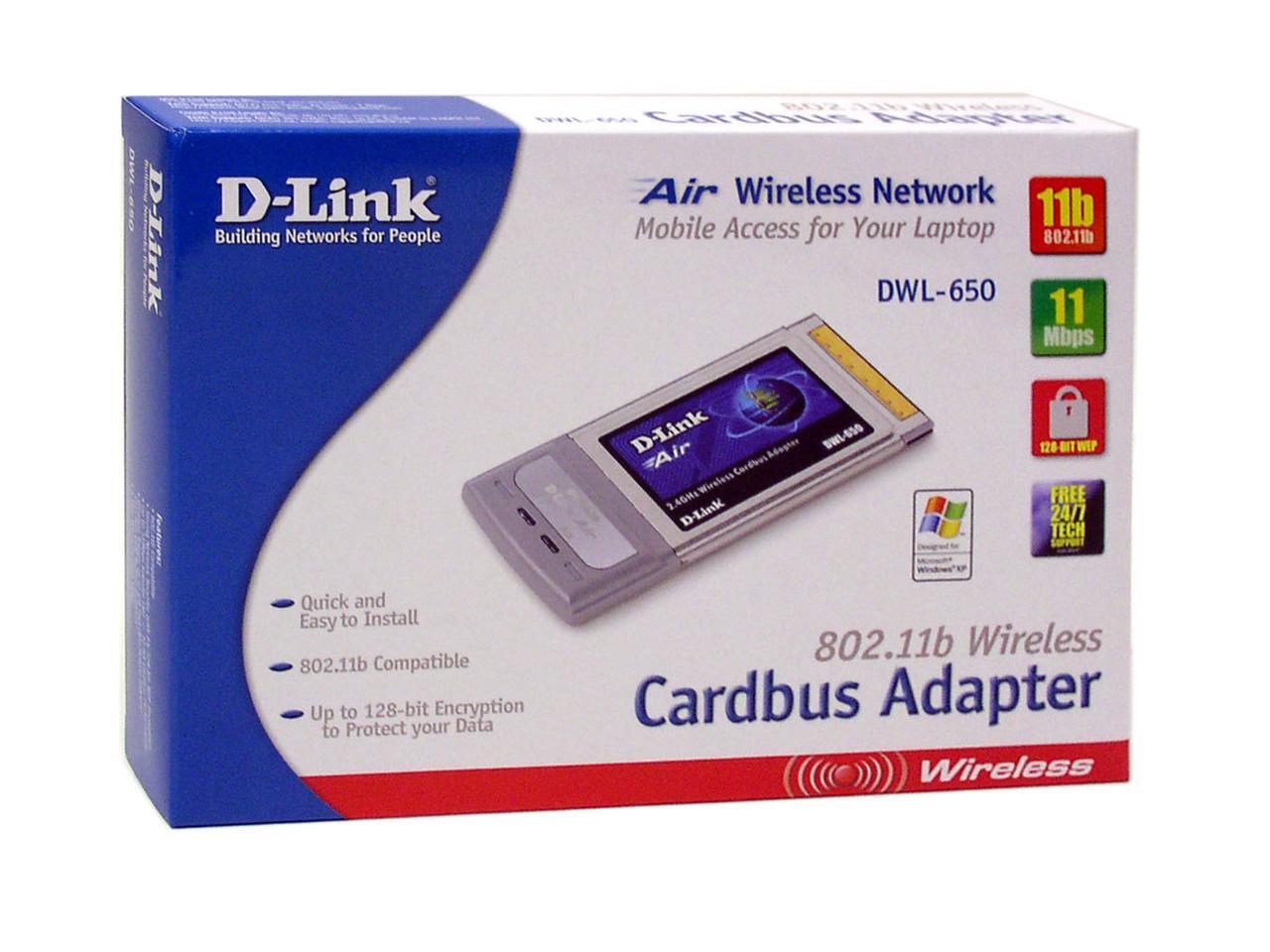 D-Link AirPlus DWL-650 Wireless Cardbus Adapter - Newegg.com