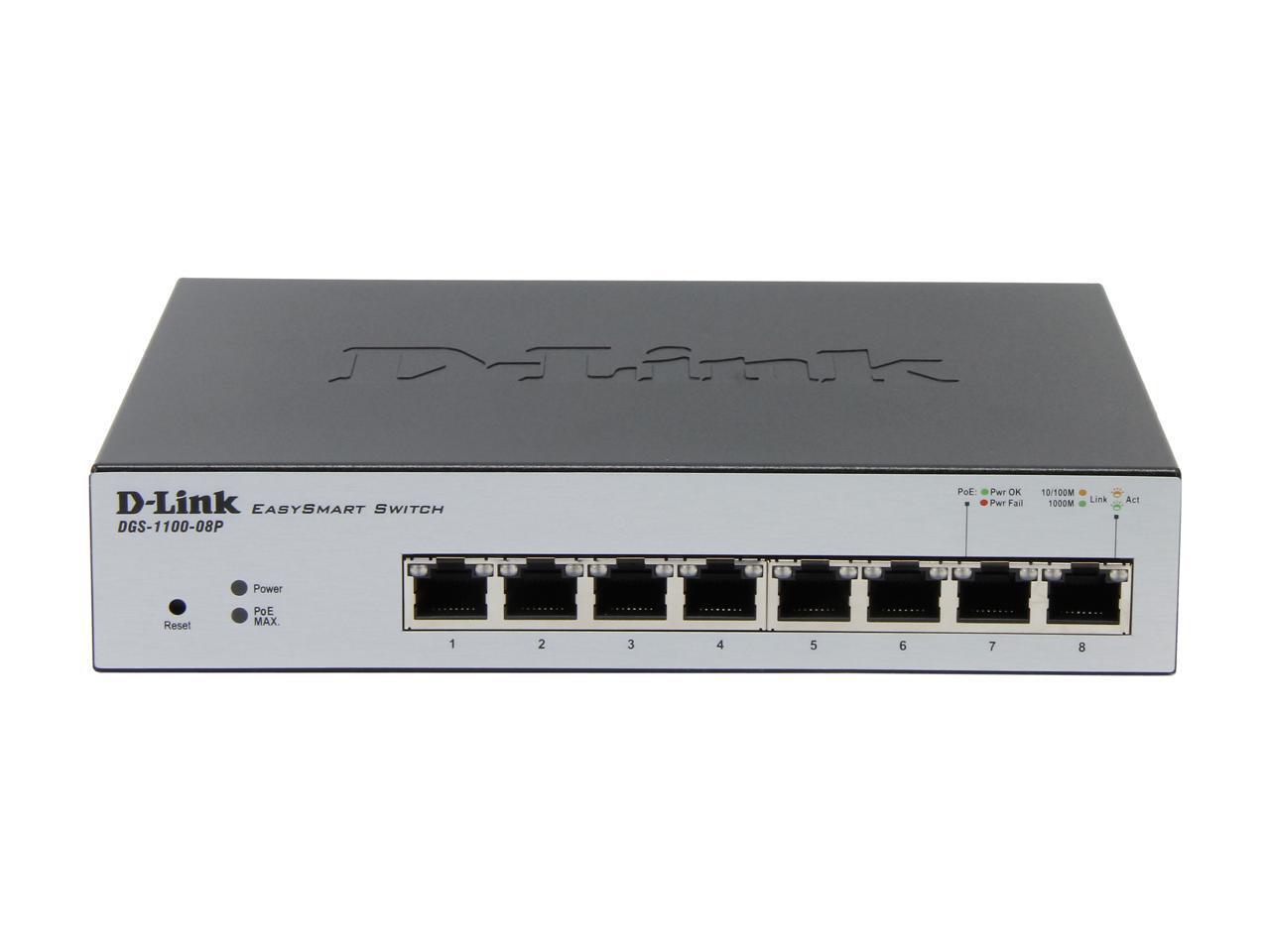 D-Link DGS-1100-08P EasySmart 8-Port Gigabit PoE Switch - Newegg.ca