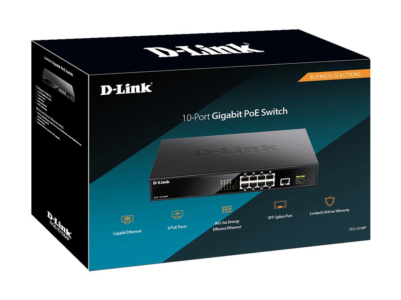 D-Link DGS-1010MP 10-Port Gigabit Rackmount PoE Switch - Newegg.com