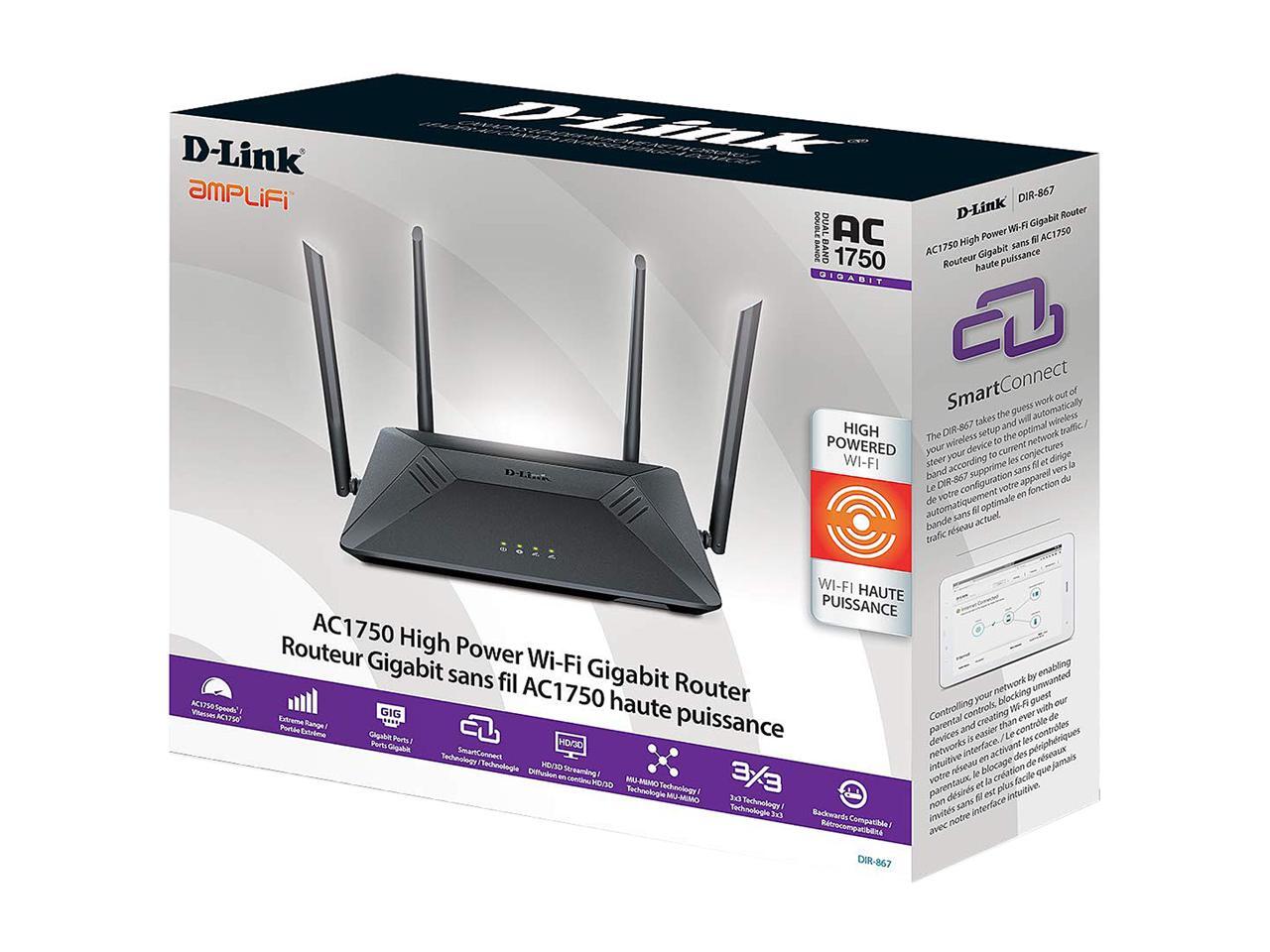 D-Link Smart AC1750 High Power Gigabit Wi-Fi Router (DIR-1750) - Newegg.com